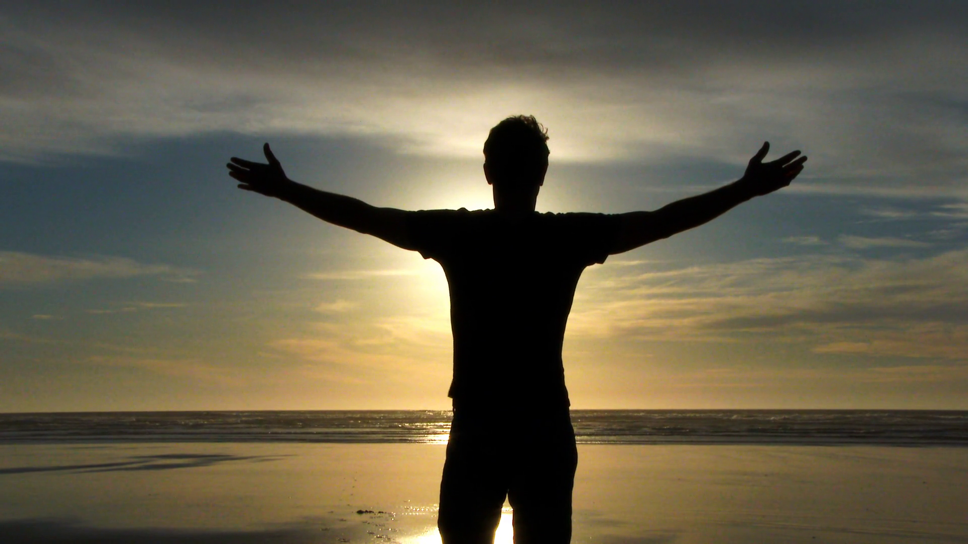 Person Reaches The Beach And Enjoys The Scenery Stock Video Footage ...