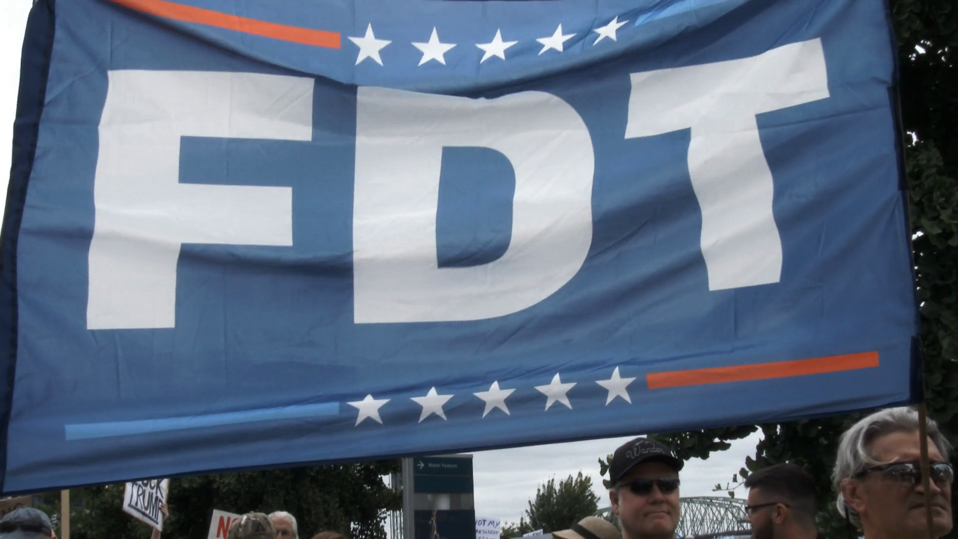 Protest Banners Signs In Large Downtown Crowd Stock Footage SBV ...