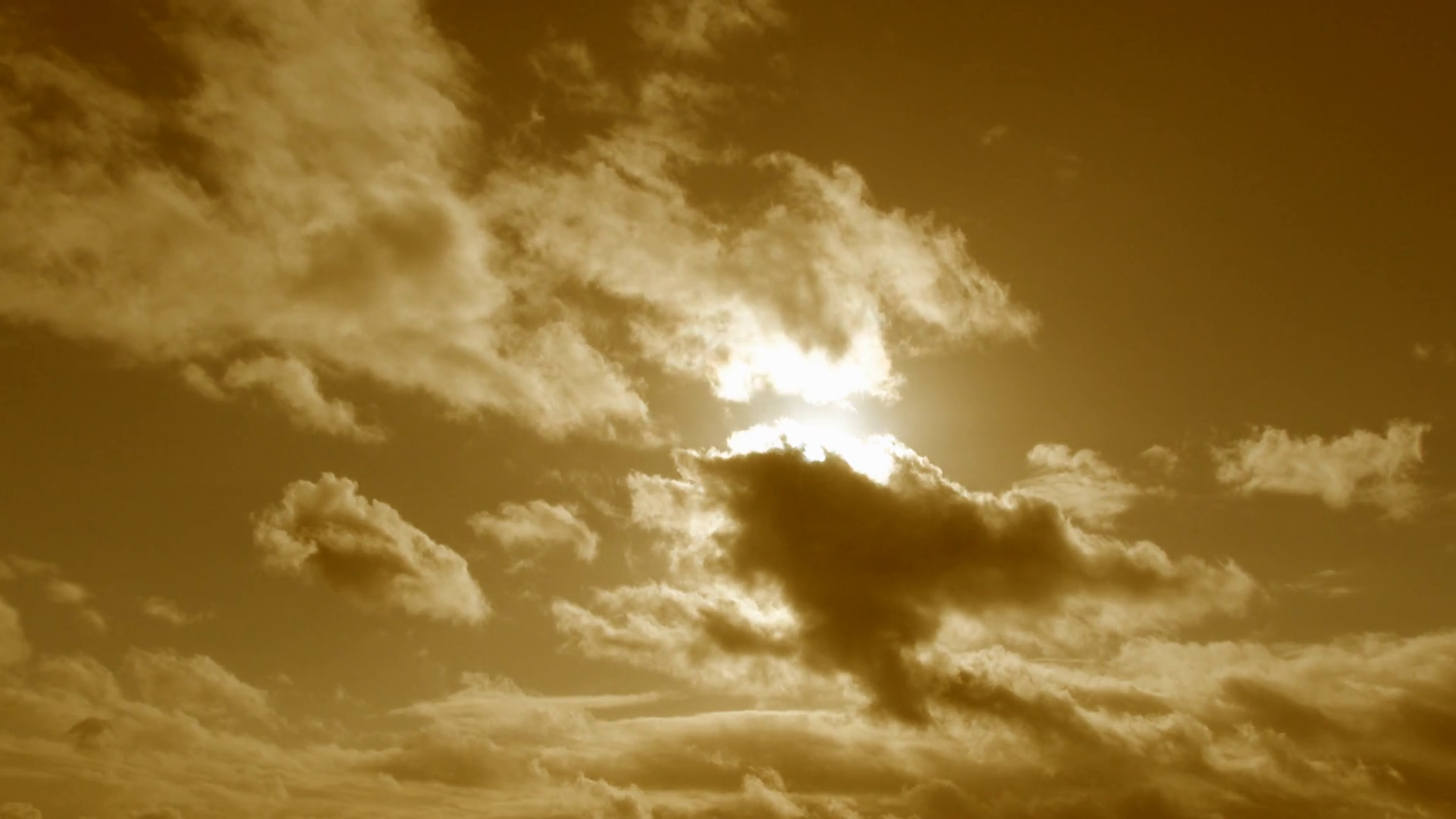 Sun Burst On Cloudy Warm Yellow Sky Time Stock Footage SBV-327368751 ...