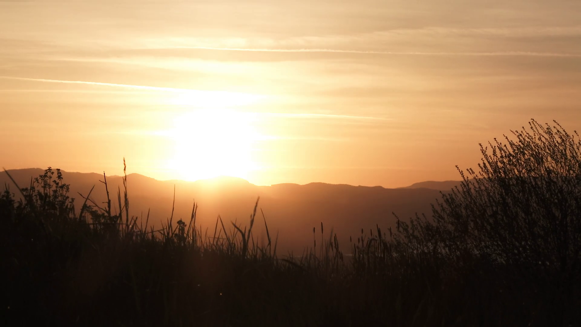 Sun Rising Over Hilly Horizon Scenic Stock Footage SBV-329643844 ...