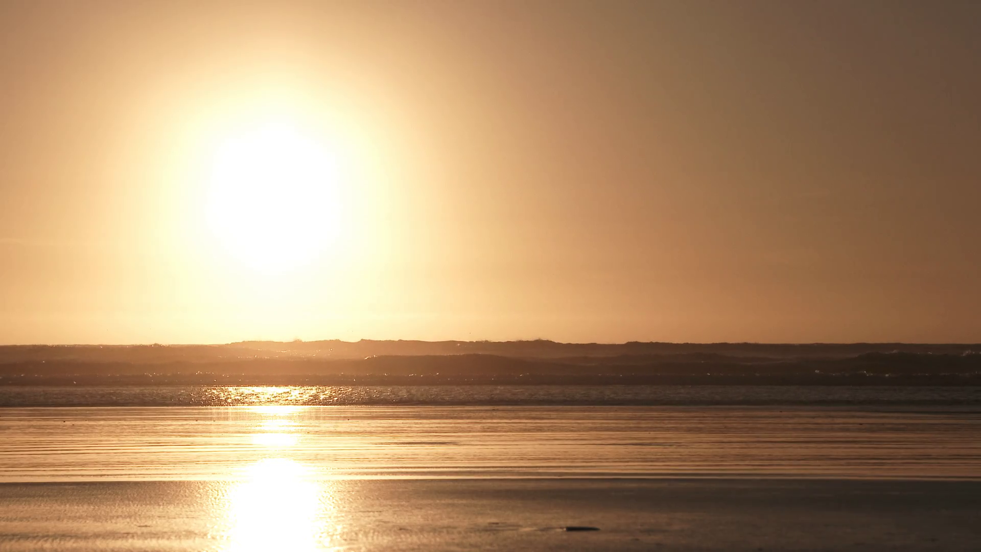 Sun Setting Over Ocean Waves People Real Time Stock Footage SBV ...