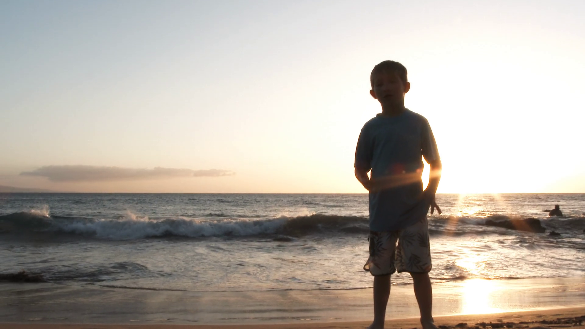 Young Boy Gives Hawaiian Shaka Sign At Beach Stock Footage SBV ...