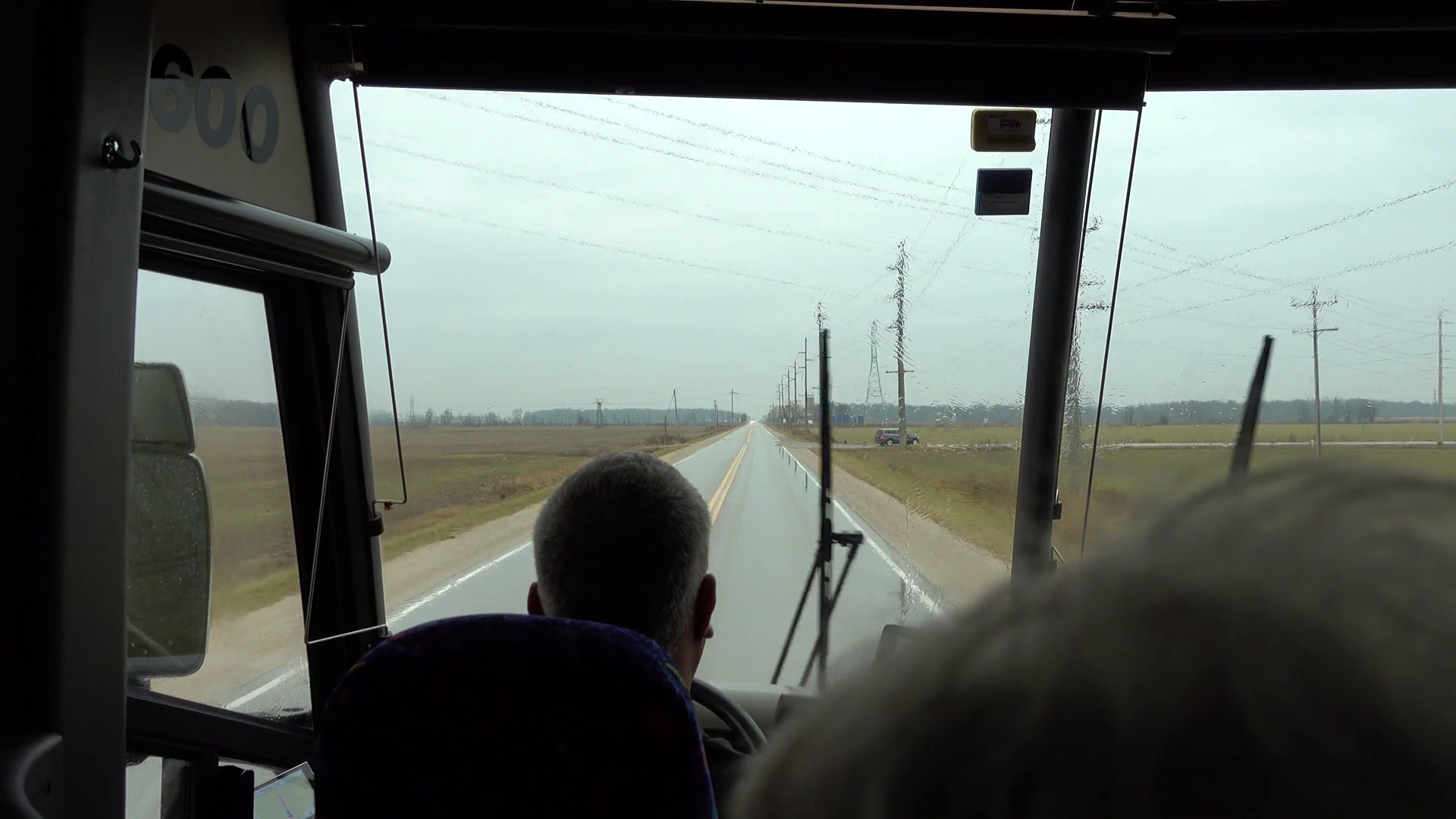 The Bus Driver's Head Is Seen Driving Down Stock Footage SBV-347744438 ...