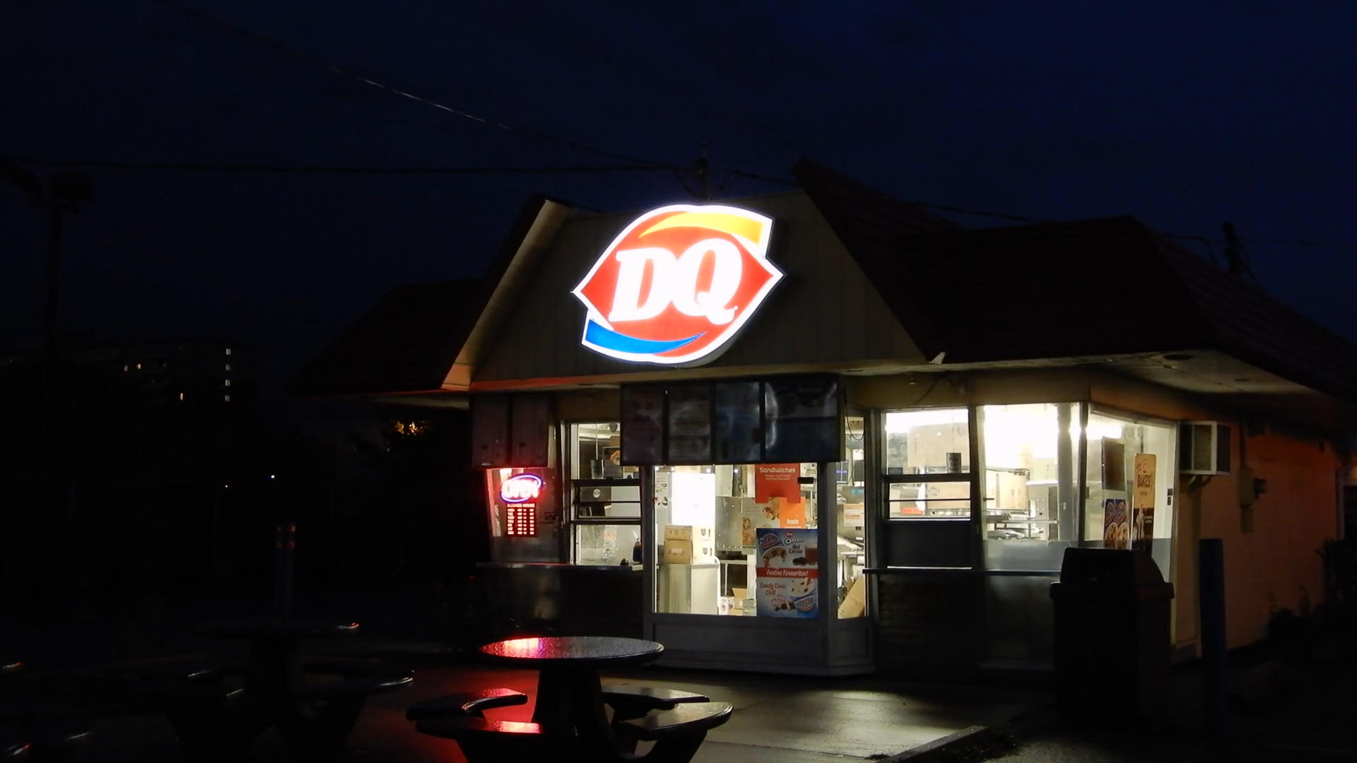 A Dairy Queen Store At Night Flashes Open Stock Footage SBV-347769554 ...