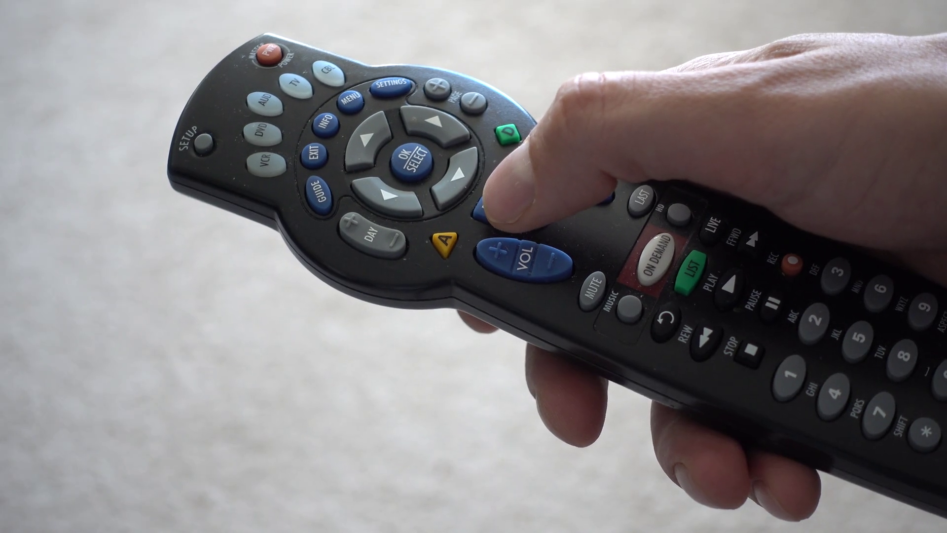 A Man's Hand Is Seen Using Tv Smart Remote Stock Footage SBV-347747805 ...