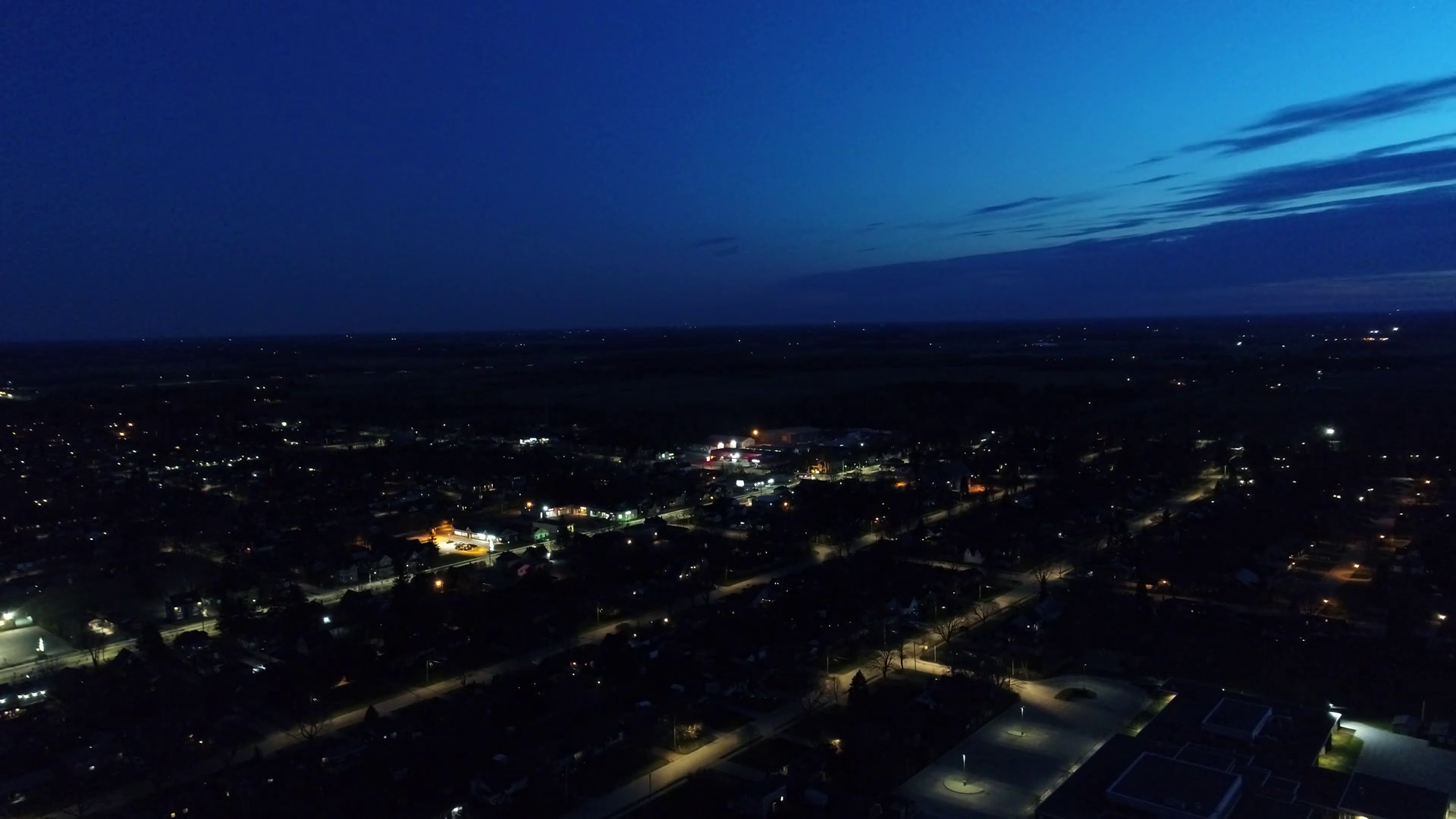 Stationary Aerial Shots Reveal City's Night Stock Footage SBV-347714096 ...