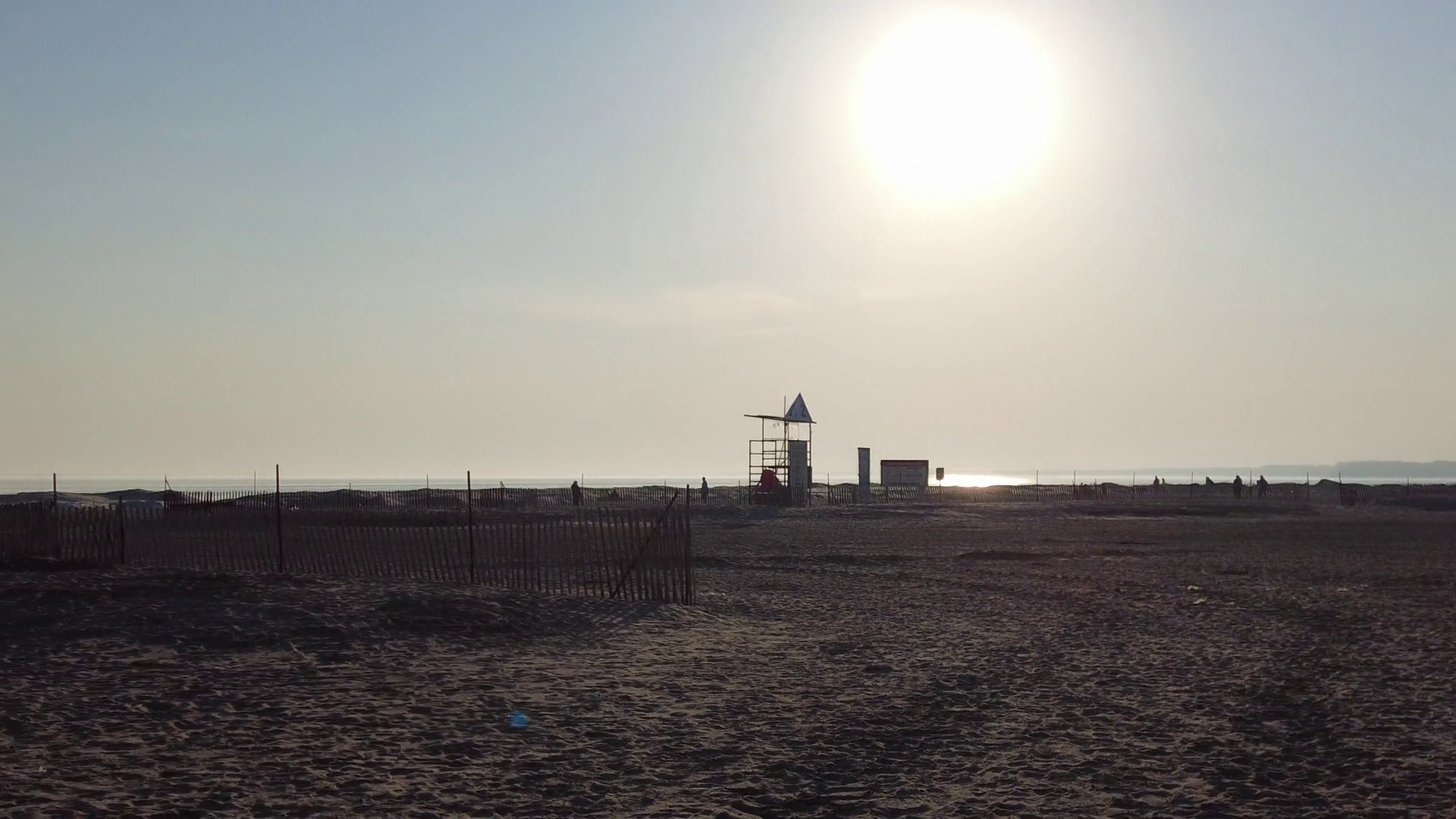 Beach Background With Fences Sparse People Stock Footage SBV-347482158 ...