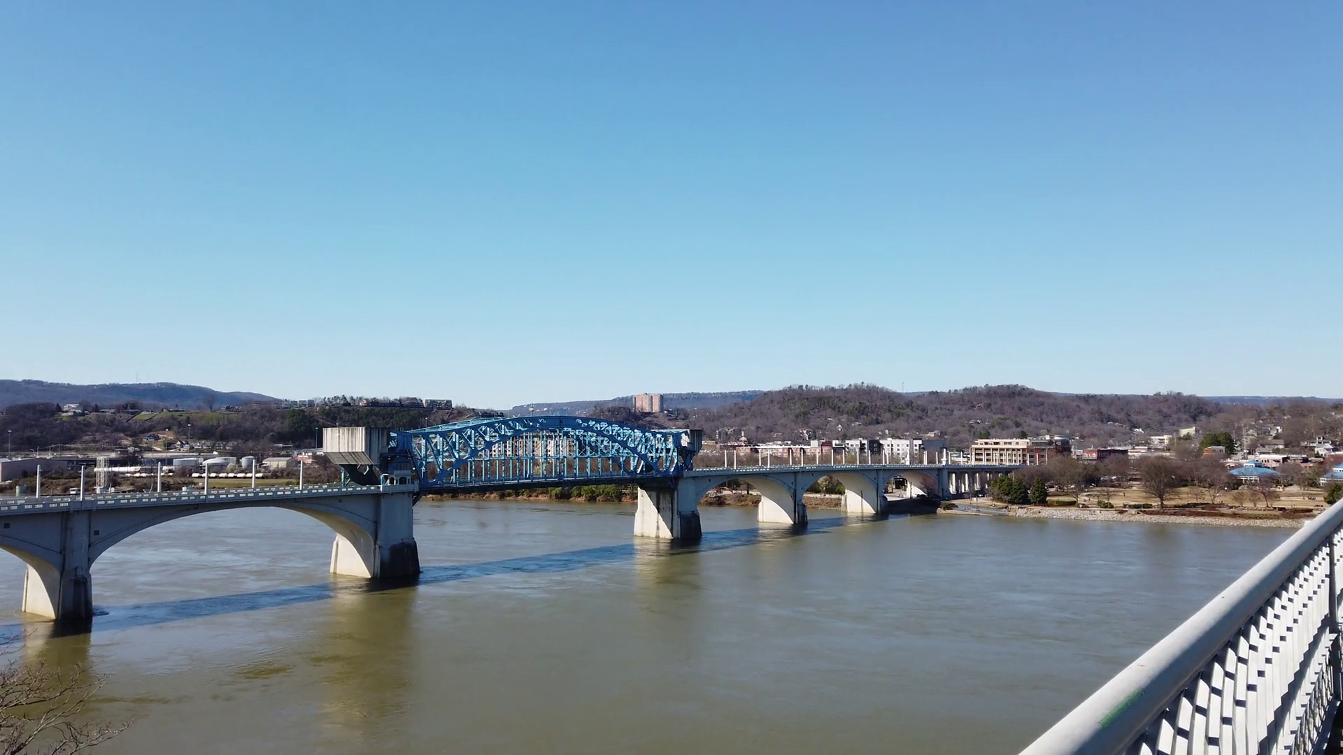 A Panorama Captures Water City Bridge From Stock Footage SBV-347646452 ...