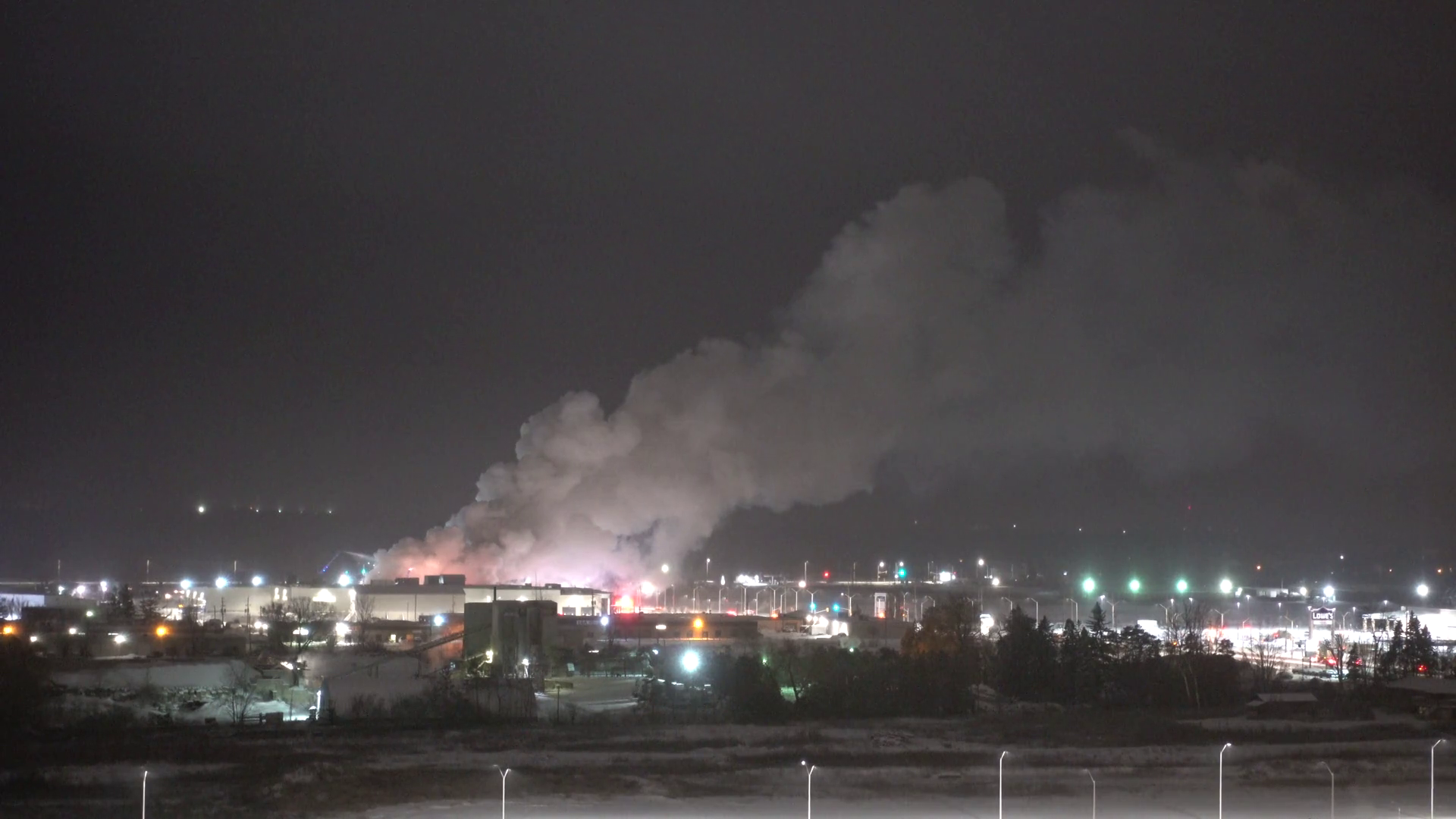 At Night Building Is Burning Near Shopping Stock Footage SBV-347751756 ...