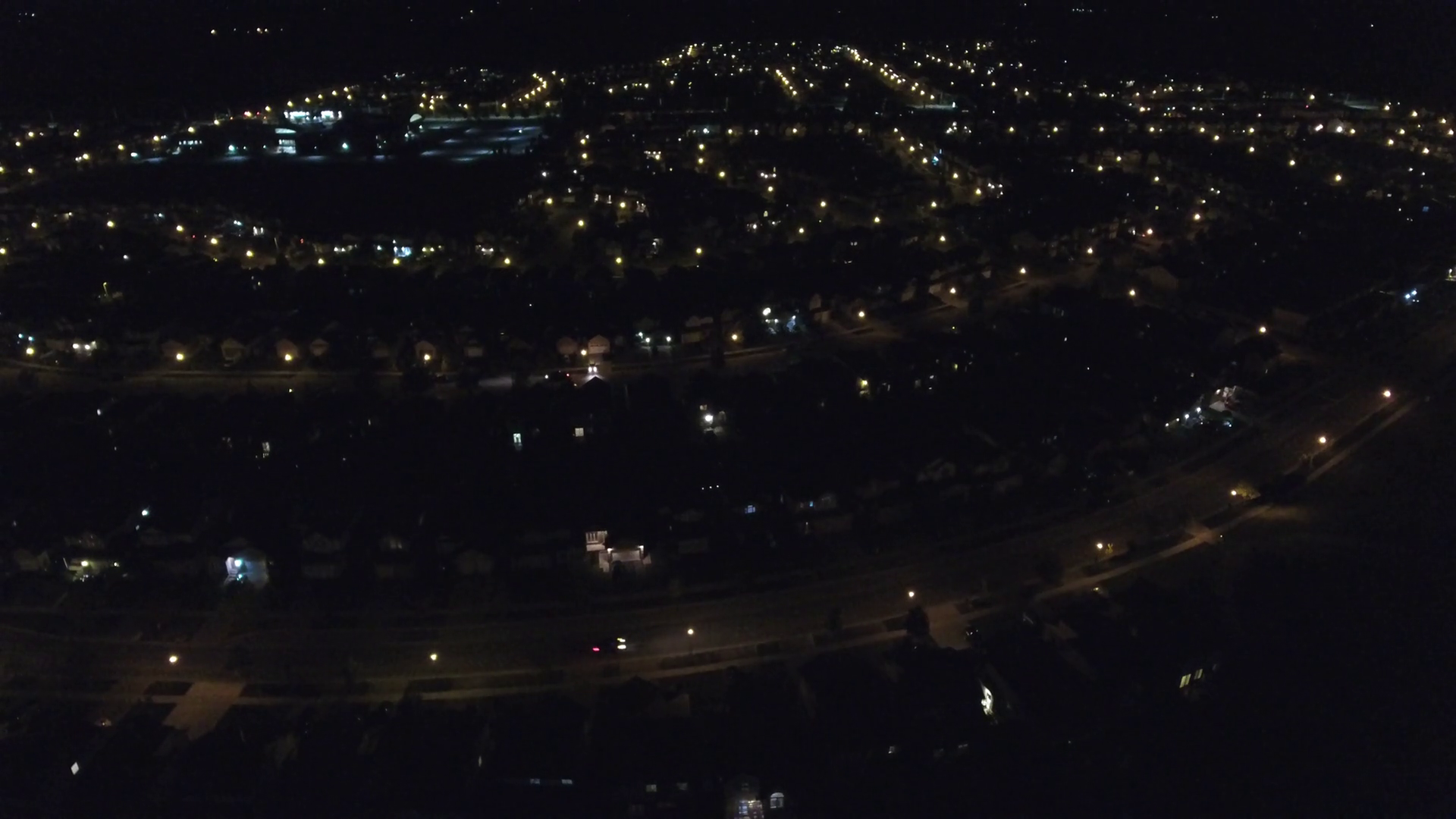 During Night Aerial View In Neighborhood Stock Footage SBV-347743853 ...
