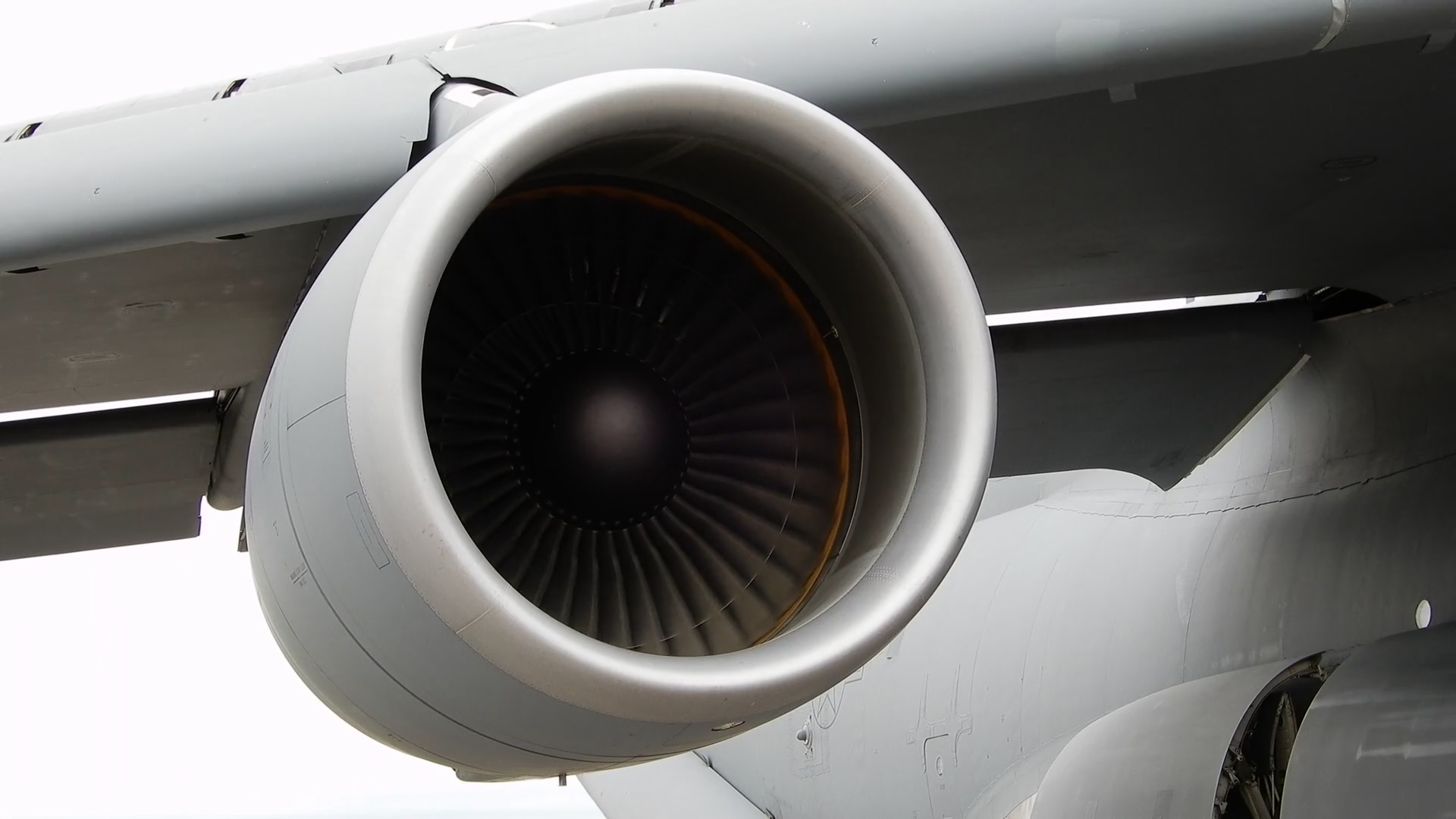 The Left Jet Turbine Engine Is Captured In Stock Footage SBV-347649919 ...