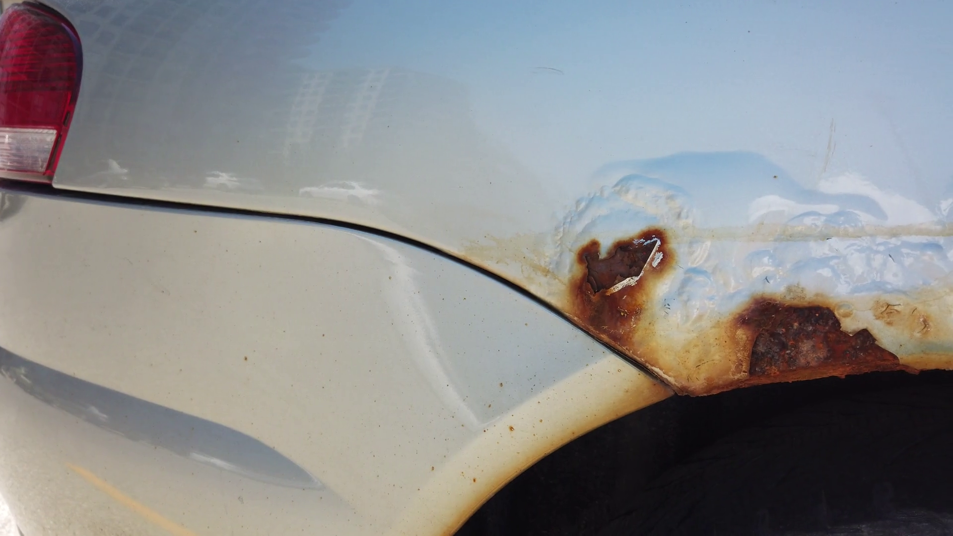 Rusted Wheel Well Is Revealed In Close-up Stock Footage SBV-347664817 ...