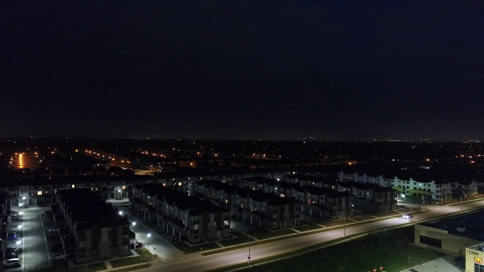 In Night-time Aerial Drone View Descending Stock Footage SBV-347756332 ...