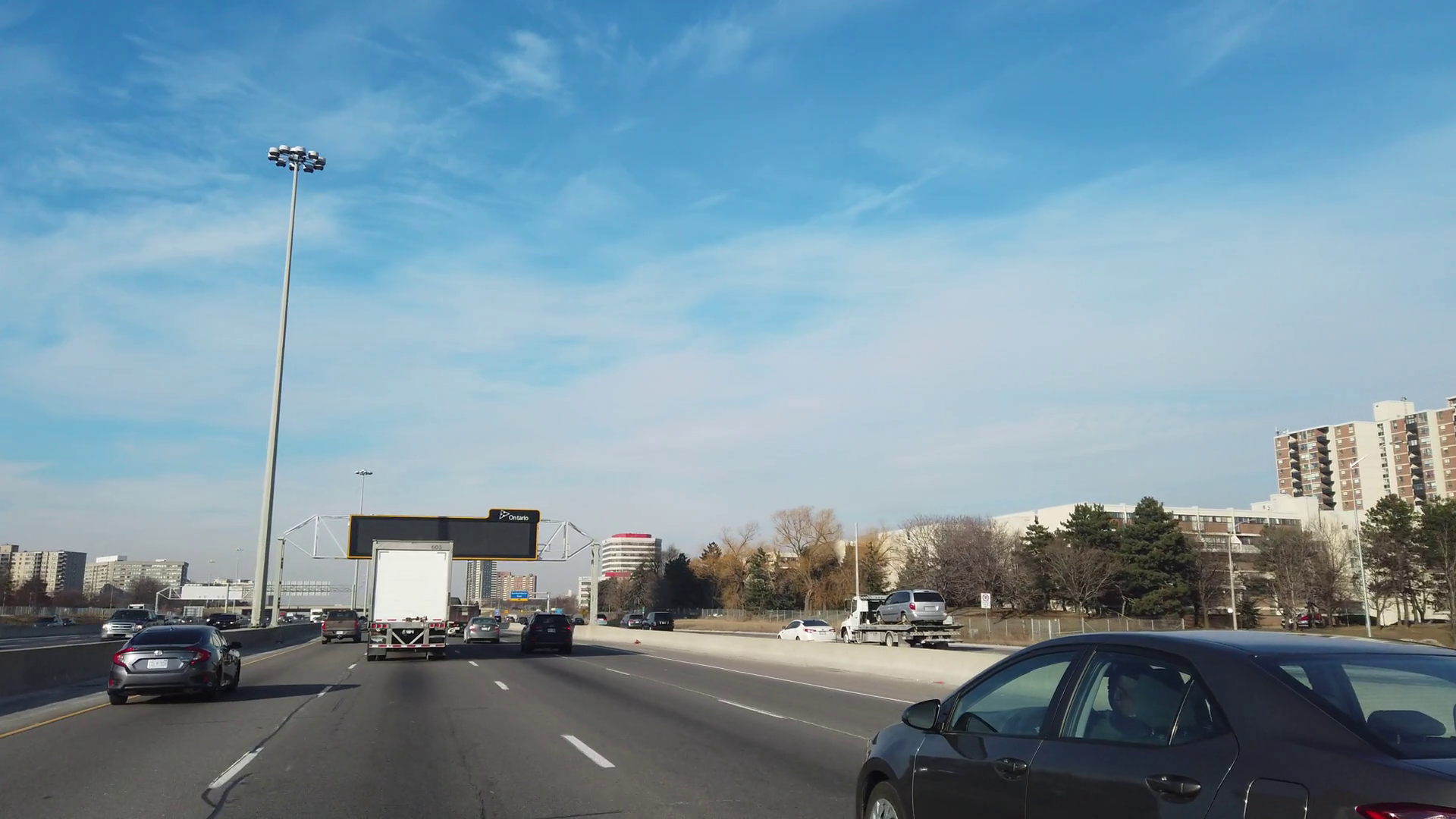 Driving On Freeway Passing Ontario Signage Stock Footage SBV-347762669 ...