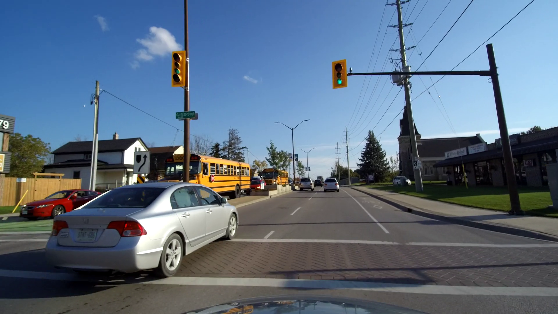 Passing Yellow School Buses Lined Up On Stock Footage SBV-347649941 ...
