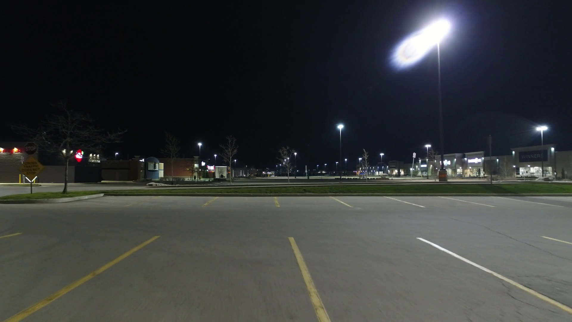 Flying Through Empty City Plaza Parking Lot Stock Footage SBV-347733054 ...