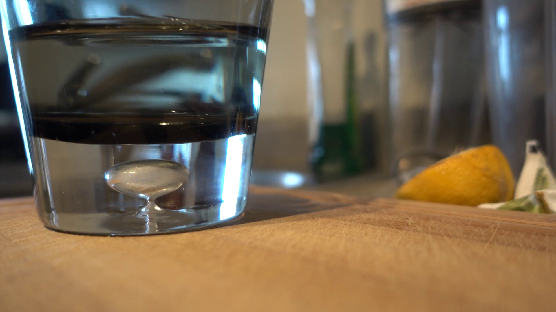 The Glass Of Water Is Shaking During Stock Footage SBV-348383517 ...