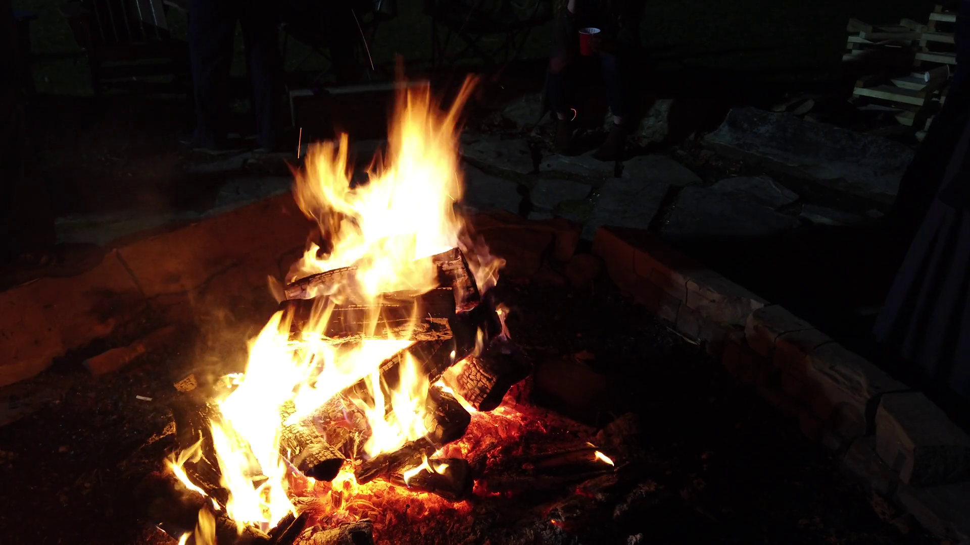 A Closeup Left-frame Shot Captures Bonfire Stock Footage SBV-347646537 ...