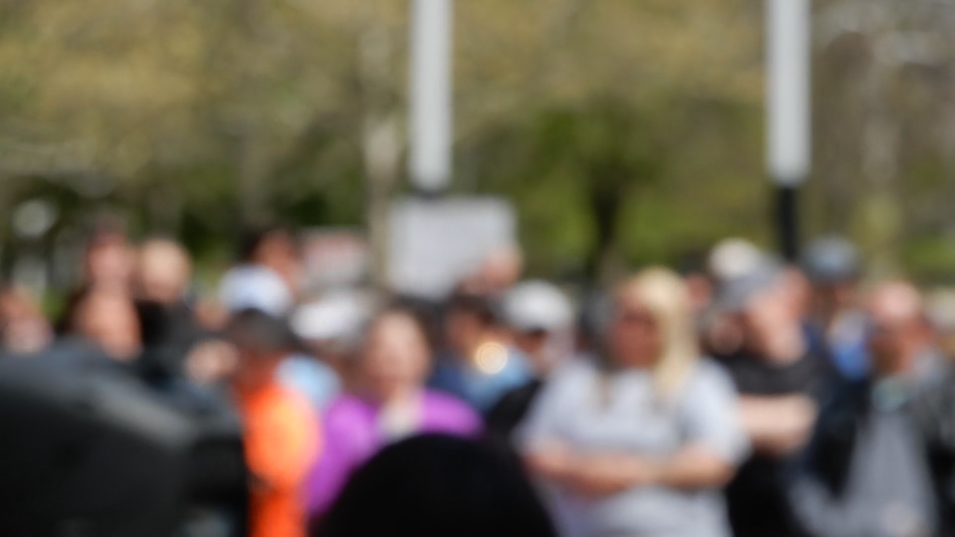 A Politician Is Seen Speaking Crowd Of Stock Footage SBV-347788110 ...