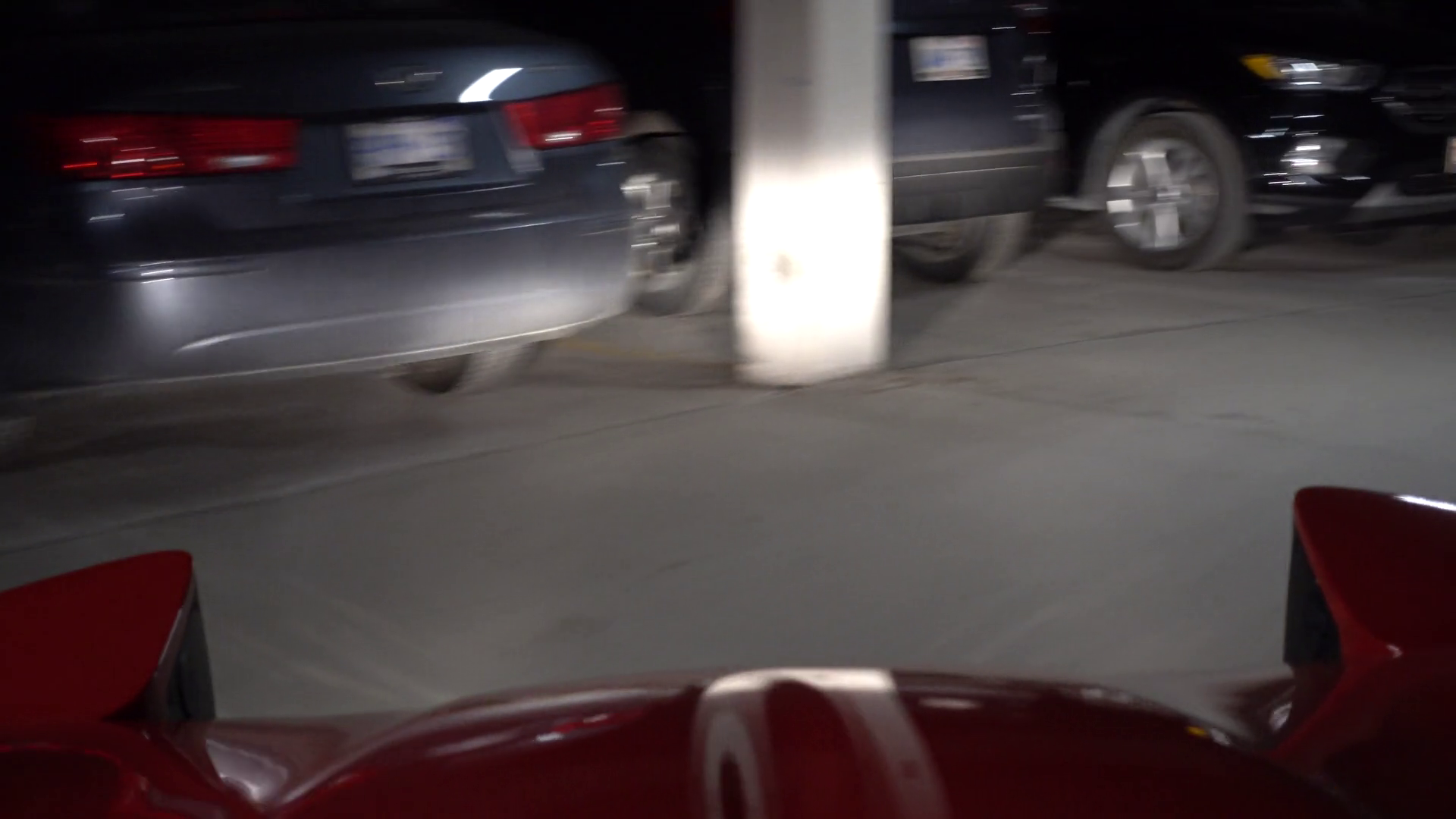 Inside Underground Garage Red Sports Car Is Stock Footage SBV-347719680 ...