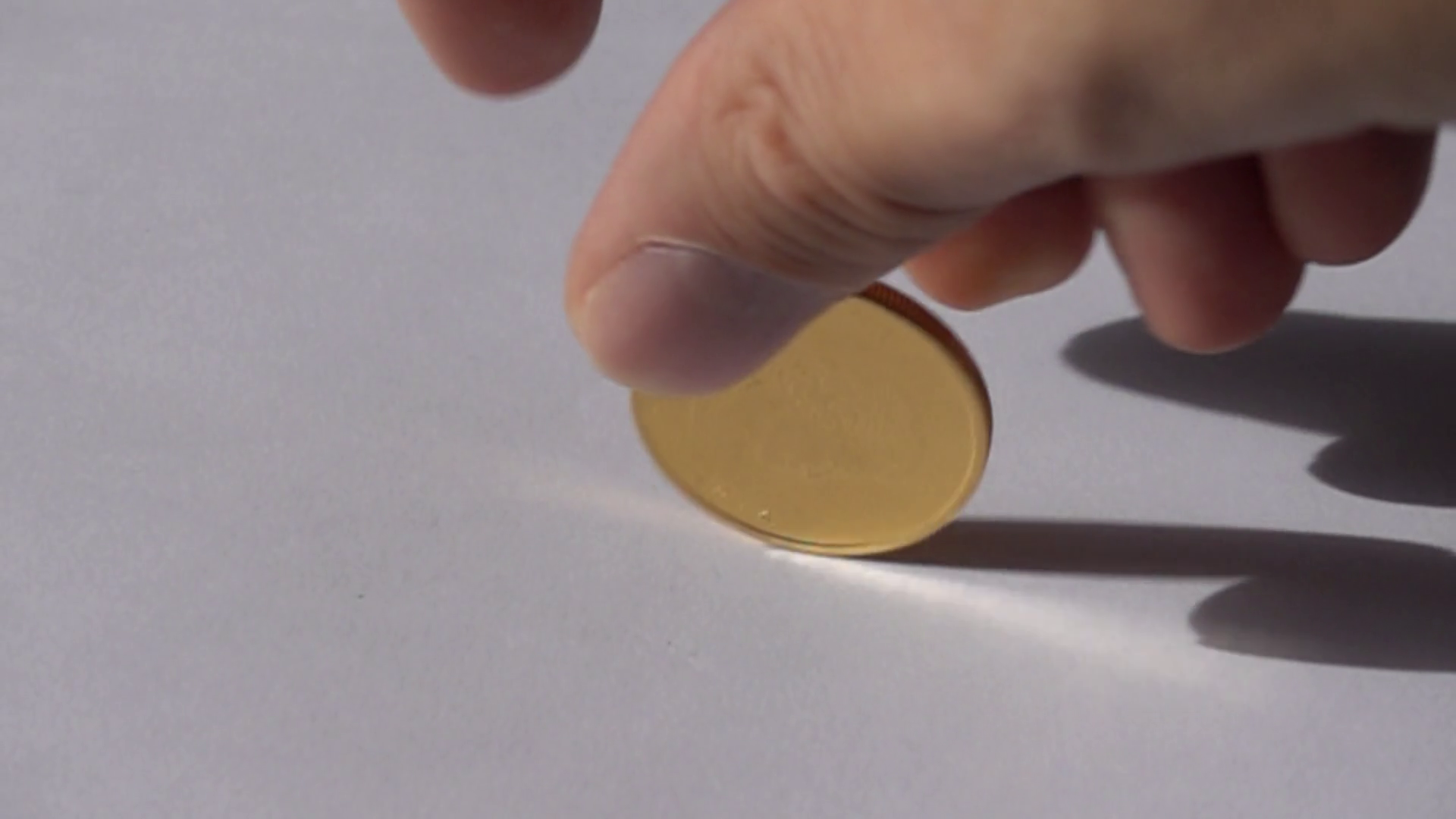 In Slow Motion Gold Coin Spinning On White Stock Footage SBV-347776466 ...