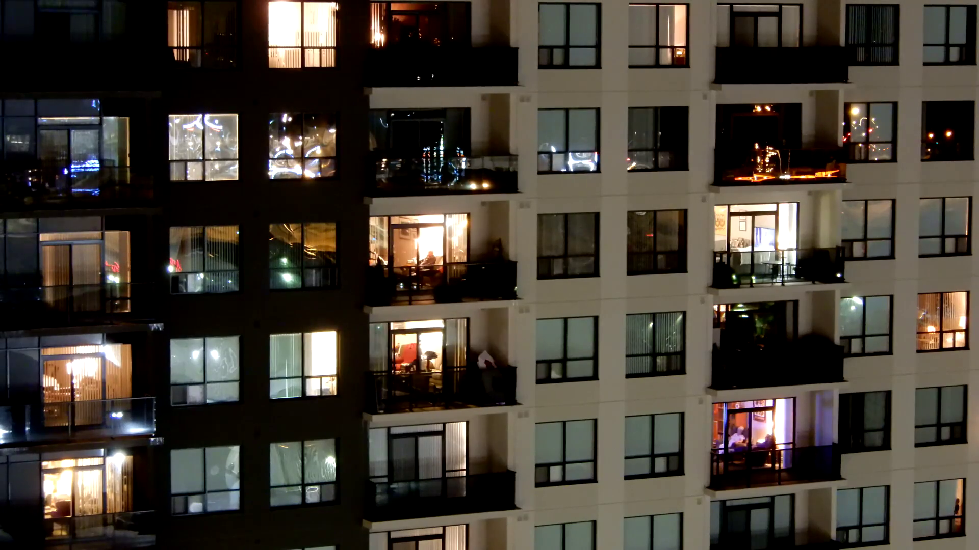 At Night Timelapse Of Apartment Building Stock Footage SBV-347745923 ...