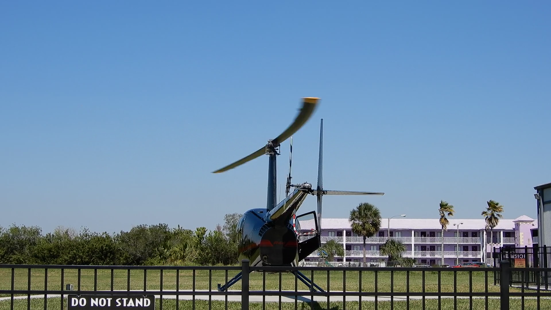 In Wider Angle Shot Black Helicopter Blades Stock Footage SBV-347674713 ...