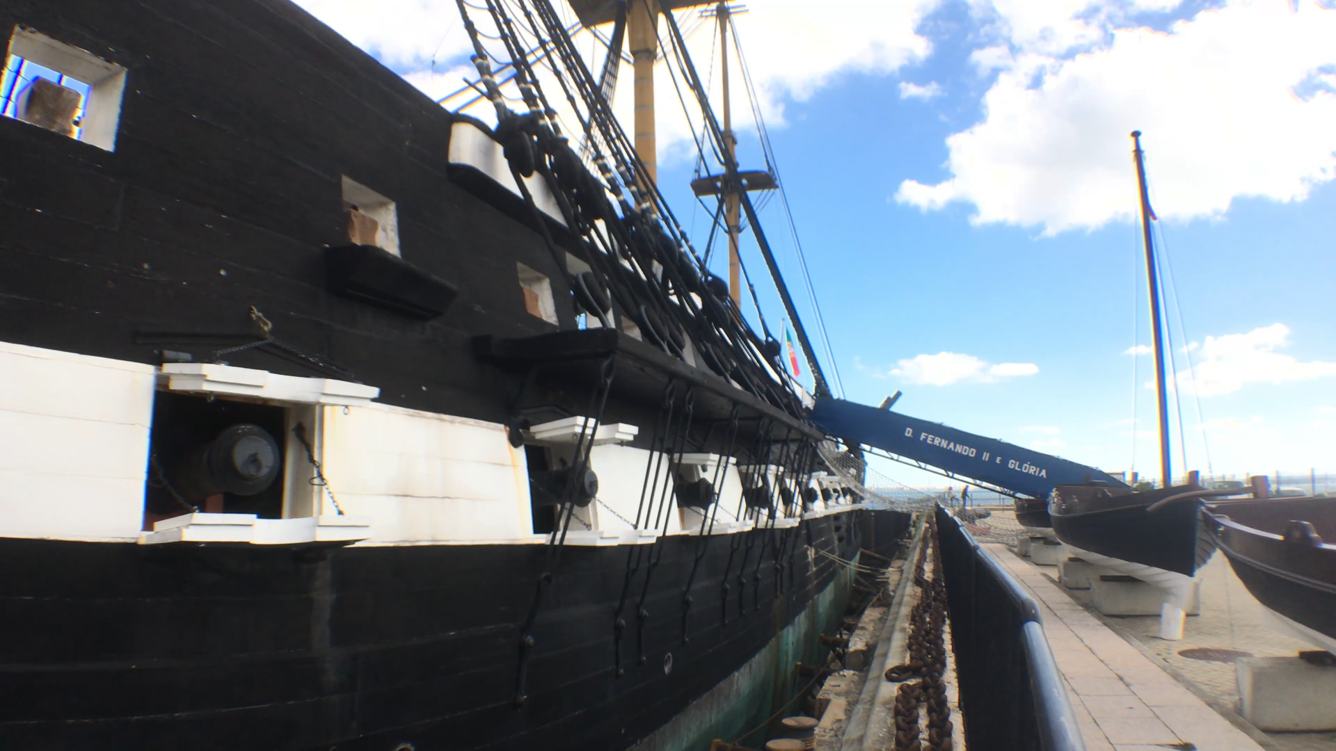 Cannon Guns In Old Frigate Of Portuguese Army Stock Footage SBV ...