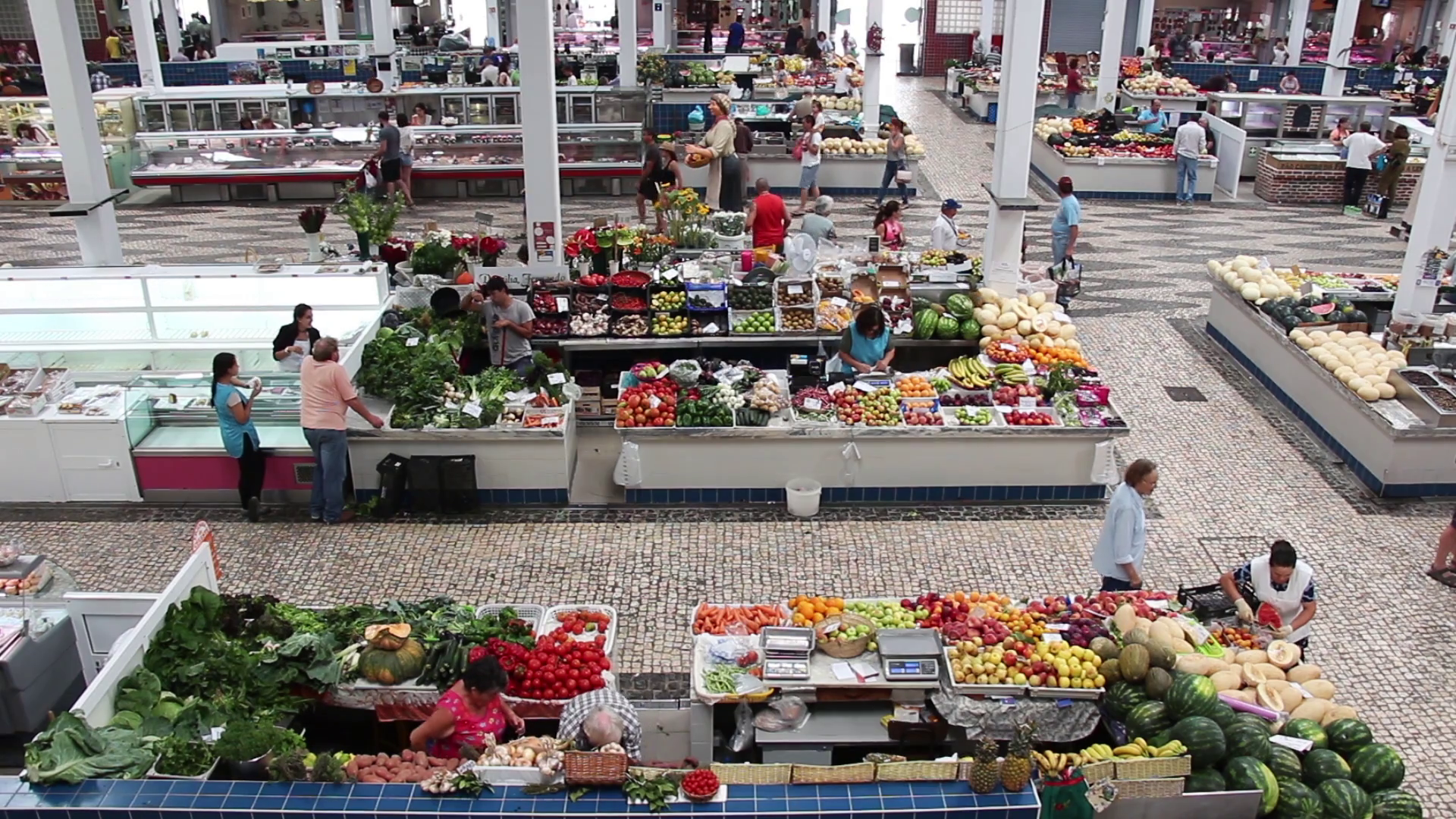 Farmers Market Indoors Top View Stock Footage SBV-351931820 - Storyblocks
