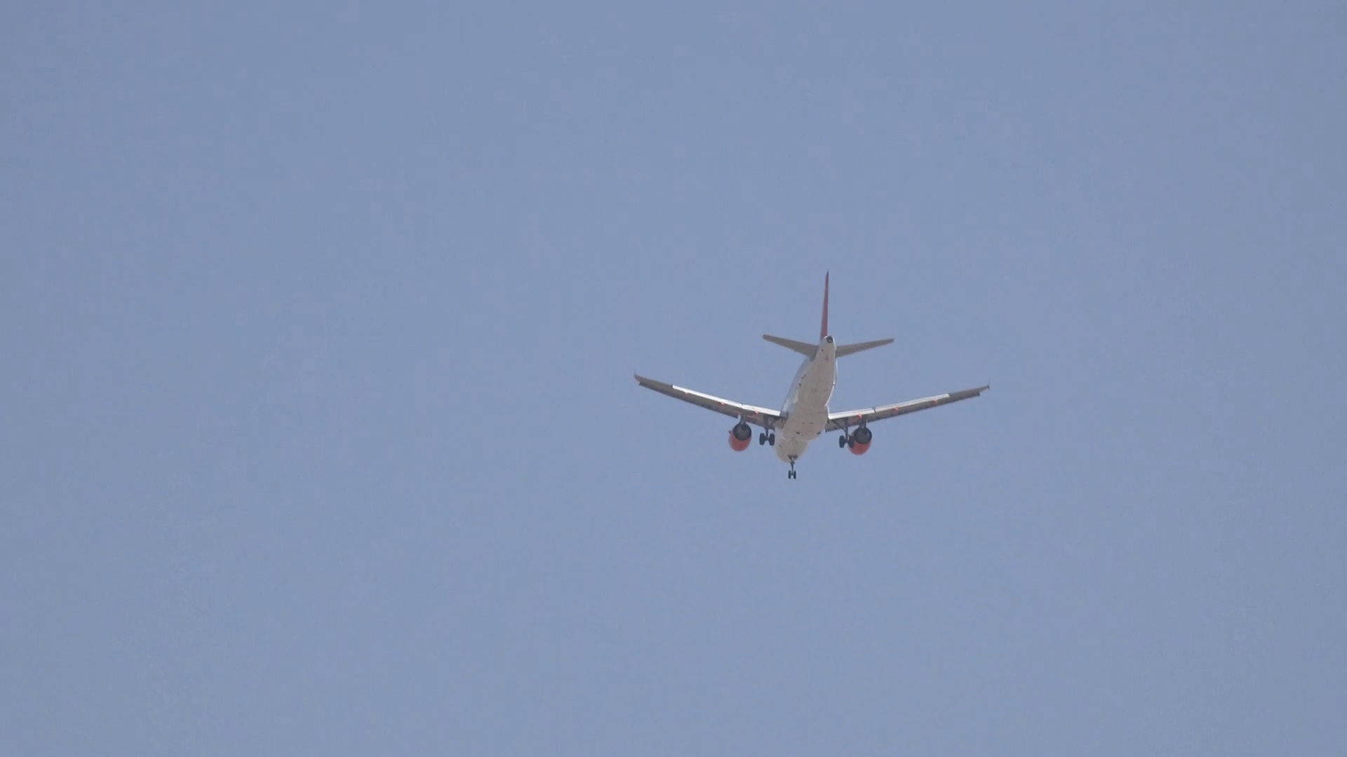Passenger Plane Flying Overhead Tracking Shot Stock Footage SBV ...