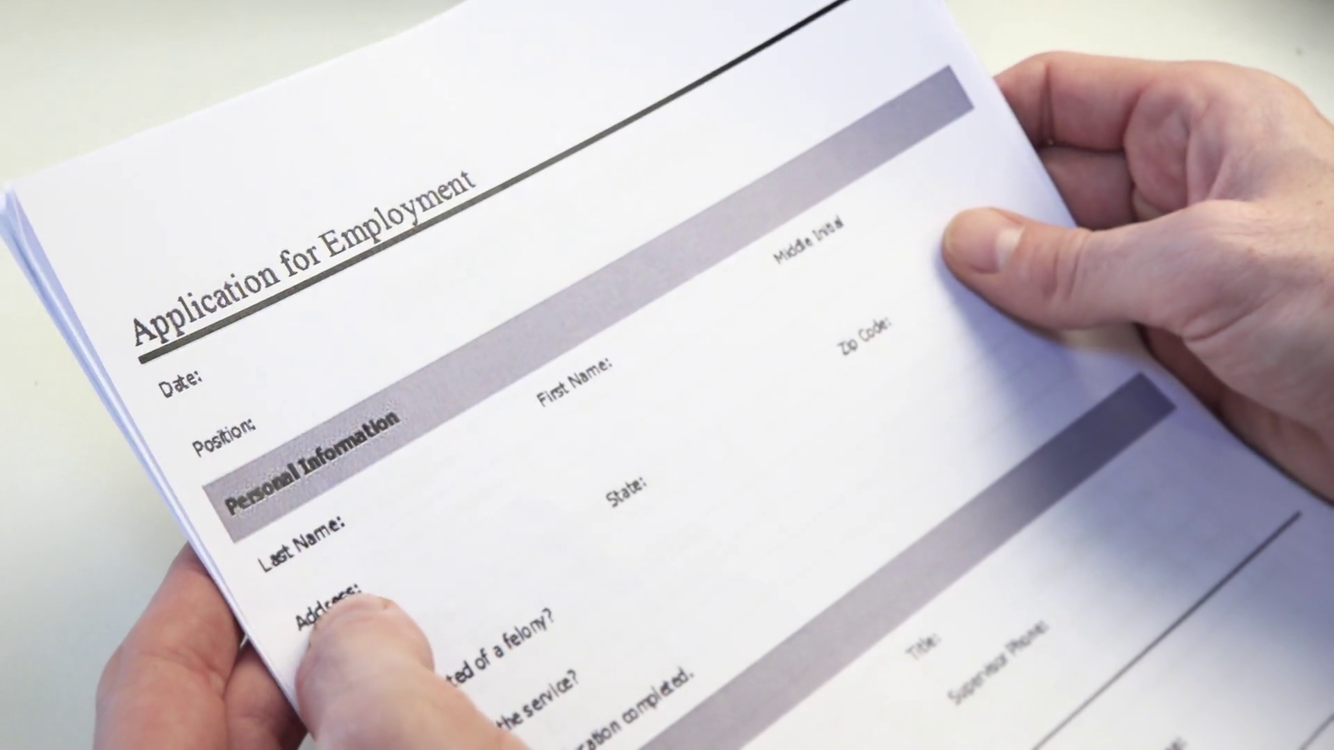 Job Application Form In Male Hands Stock Footage SBV-352056974 ...