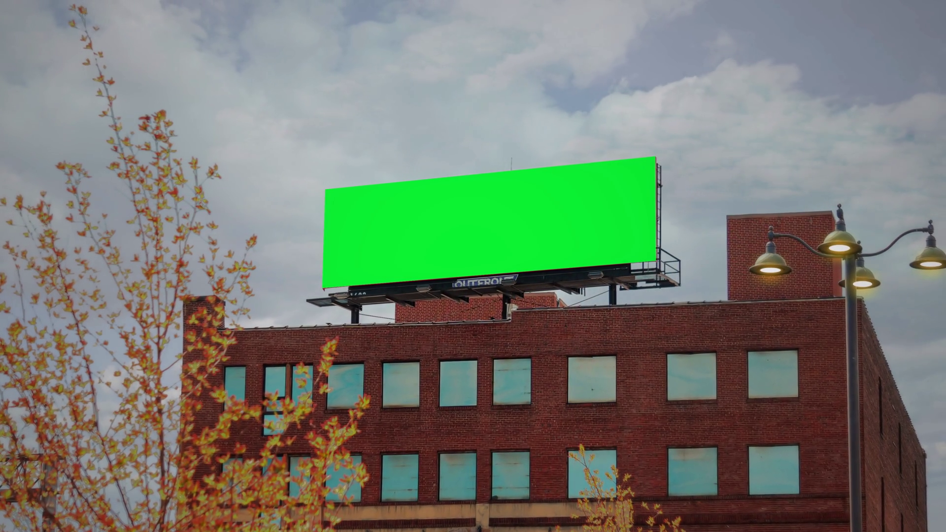 Outdoor Billboard Building Top Green Screen Stock Footage SBV-352365973 ...