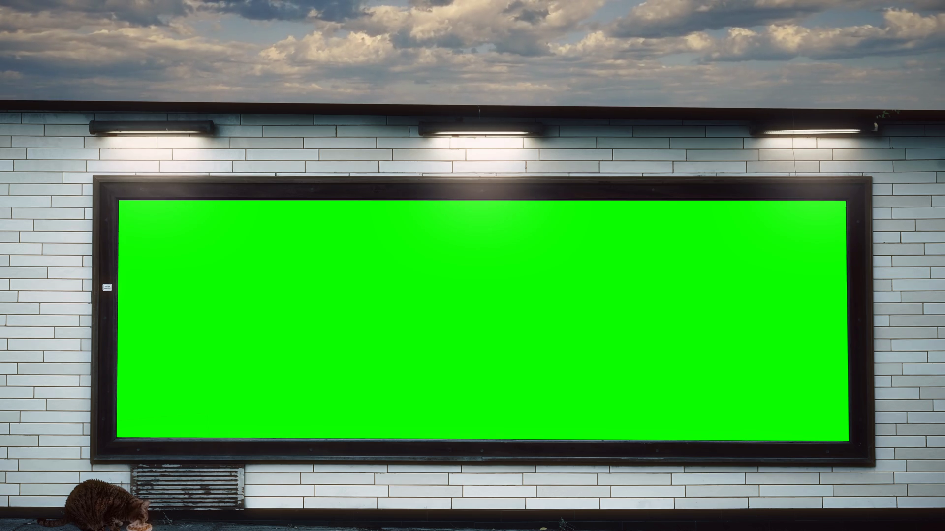 Green Screen Outdoor Advertising Wall Cloudy Stock Footage SBV ...