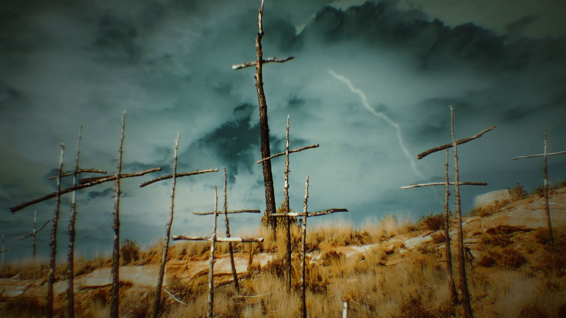 Spooky Graveyard Stormy Weather Eerie Stock Footage SBV-352415804 ...