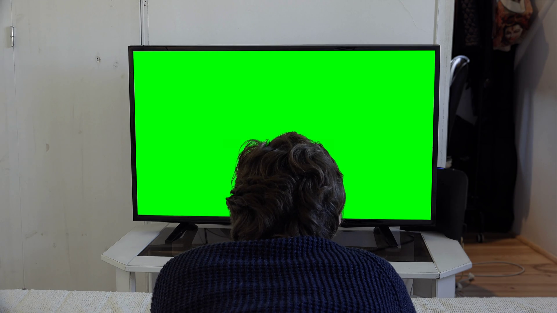 Watching Tv Closely Green Screen Television Stock Footage SBV-352255982 ...