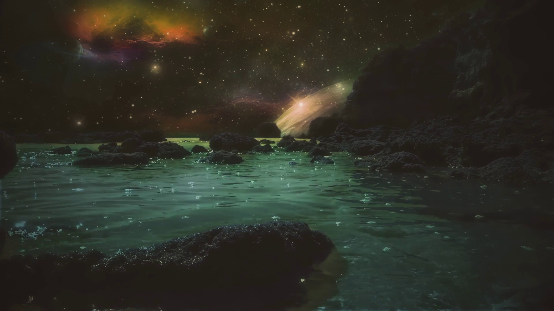 Extraterrestrial Landscape Water Stream Stock Footage SBV-352352385 ...