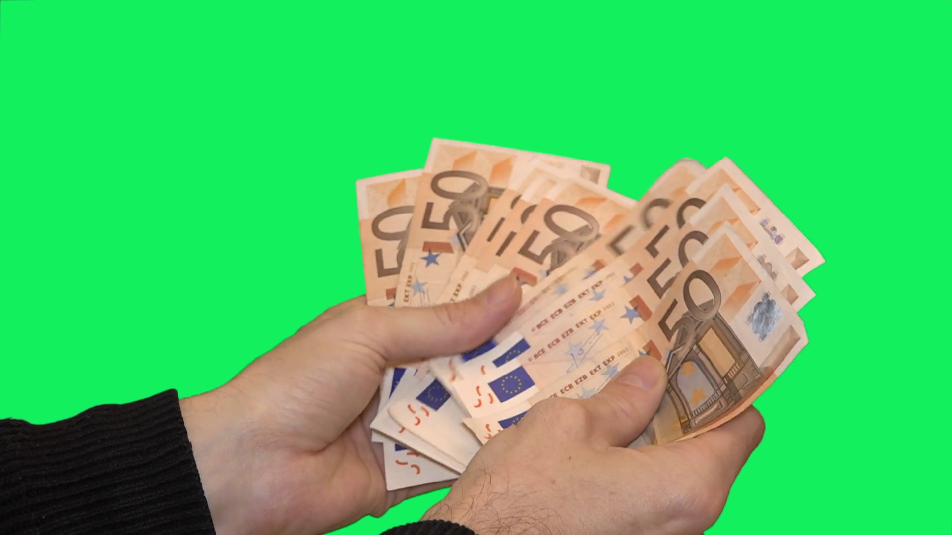 Male Hands Counting Euros Over Green Screen Stock Footage SBV-352056554 ...