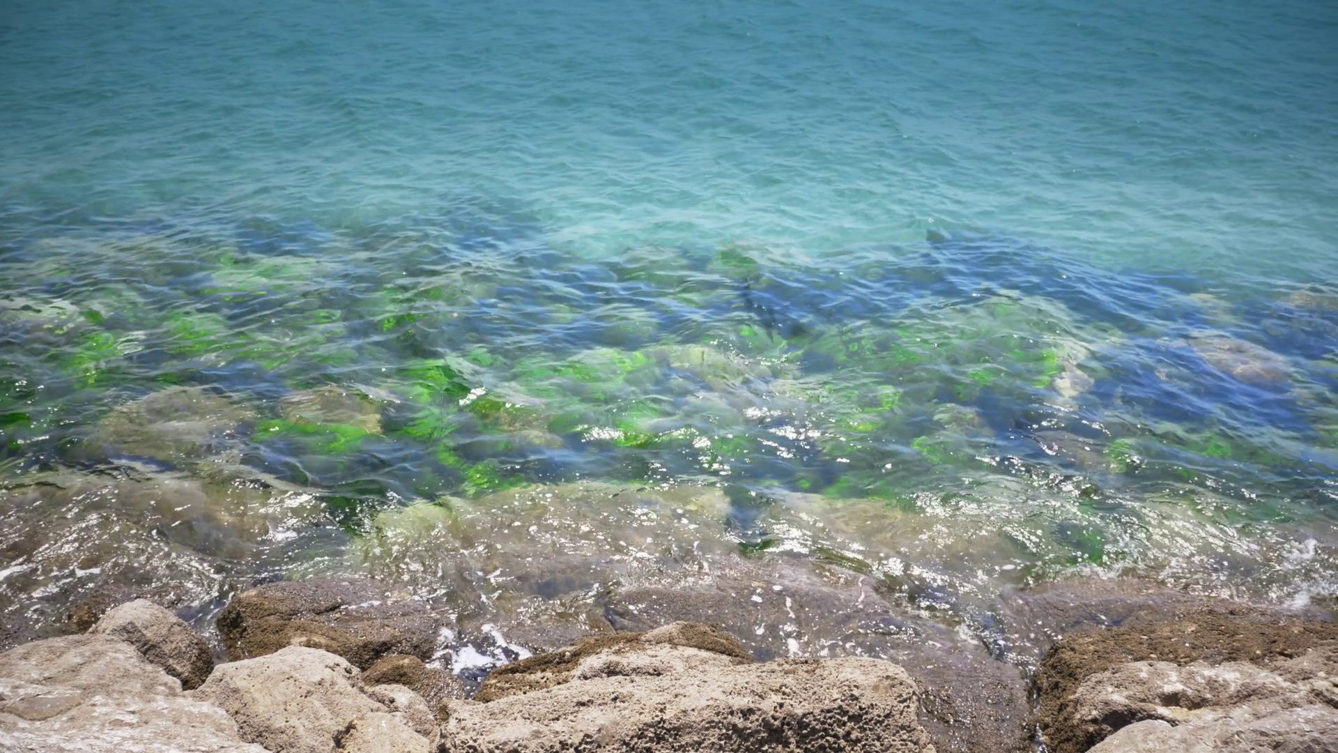 Crystal Clear Water Over Ocean Rocks Stock Footage SBV-352127980 ...