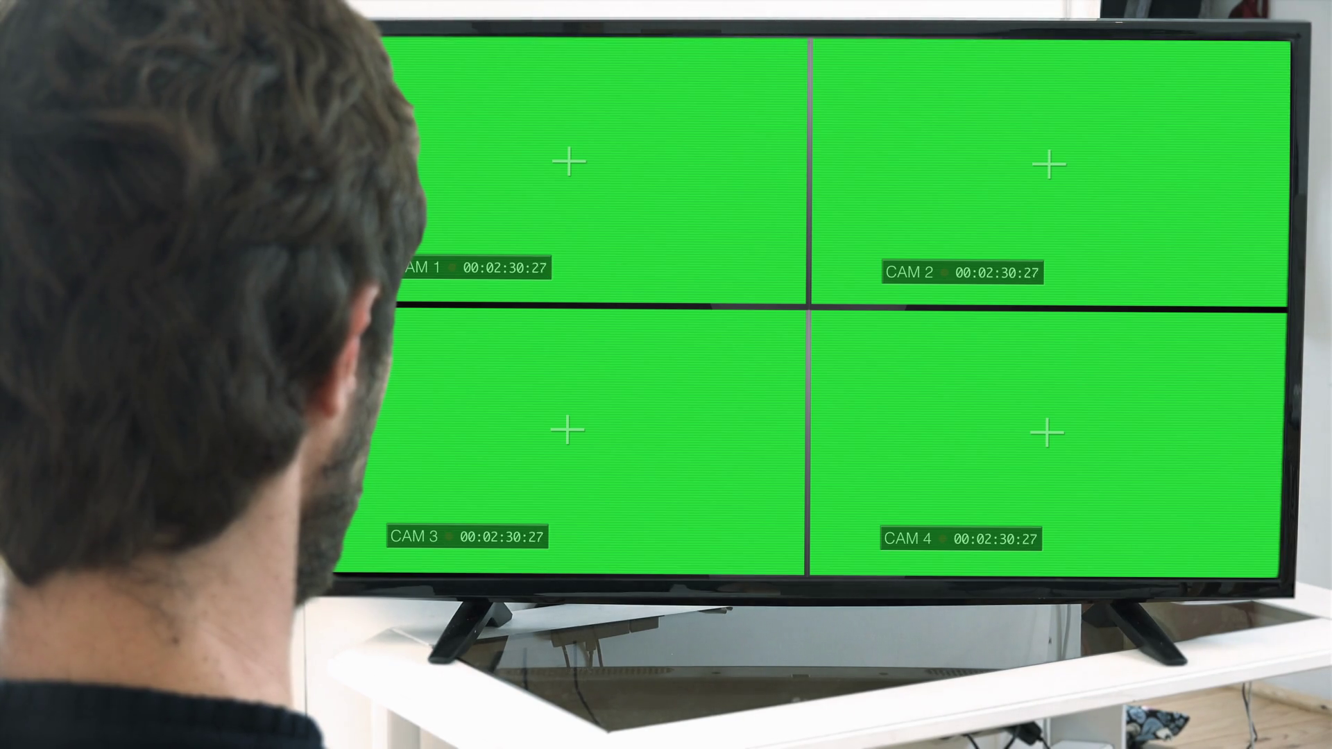 Cctv Cameras Green Screen Split Screen Man Stock Footage SBV-352307348 ...