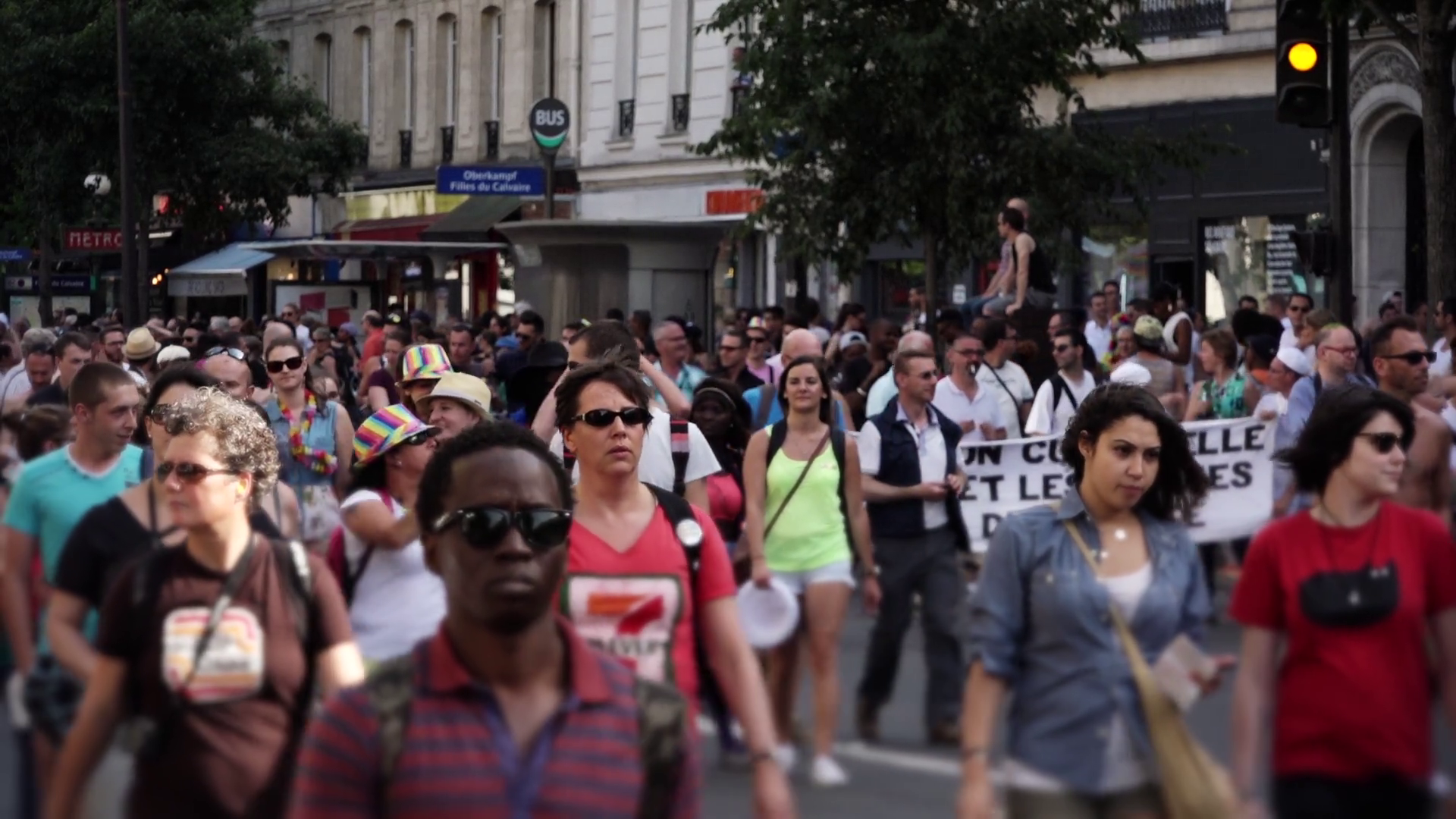 Crowd Protest Paris France 2015 - 60fps Stock Footage SBV-352138861 ...