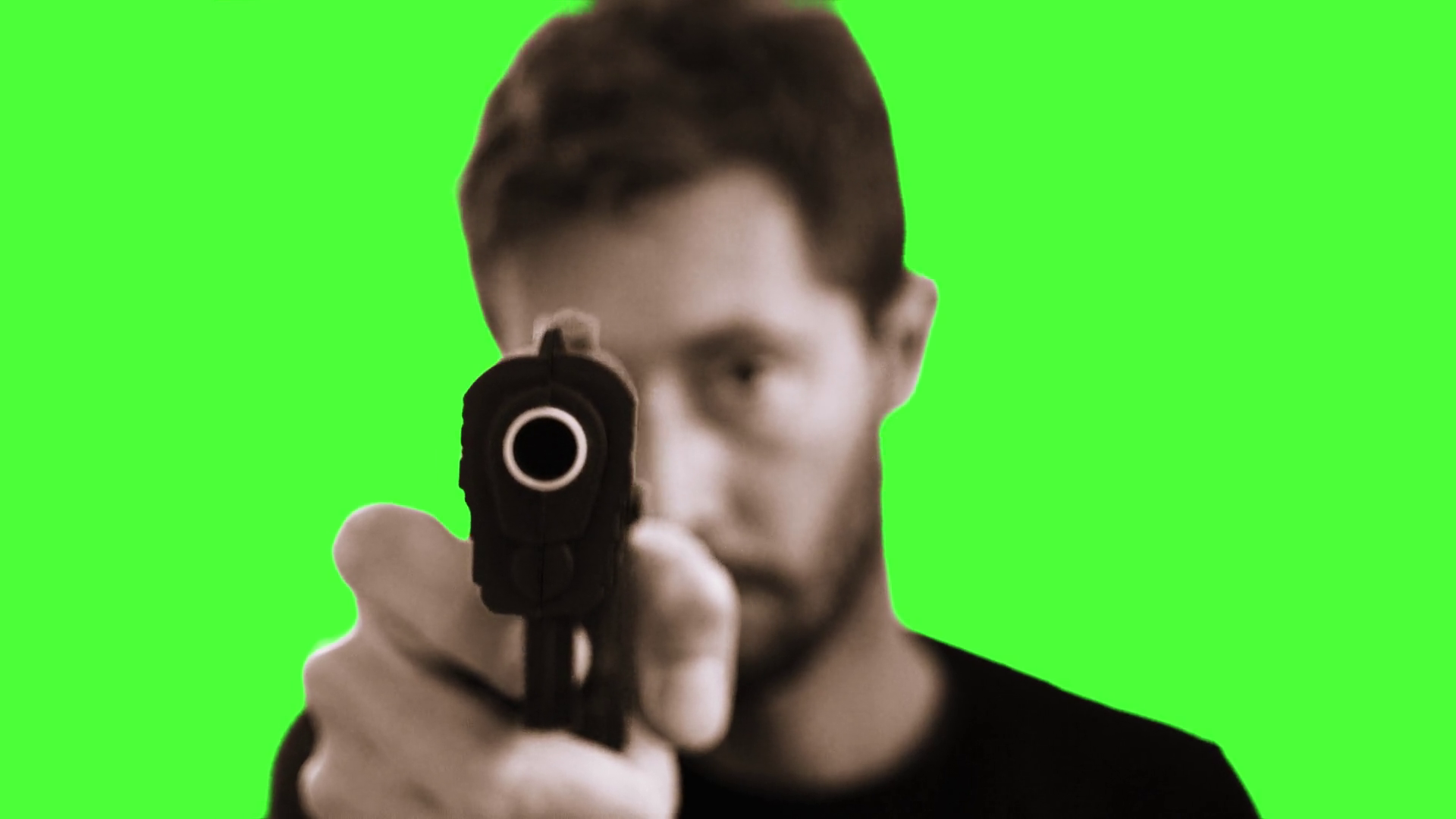 Pointing Gun To Camera On Green Screen Stock Footage SBV-352230887 ...