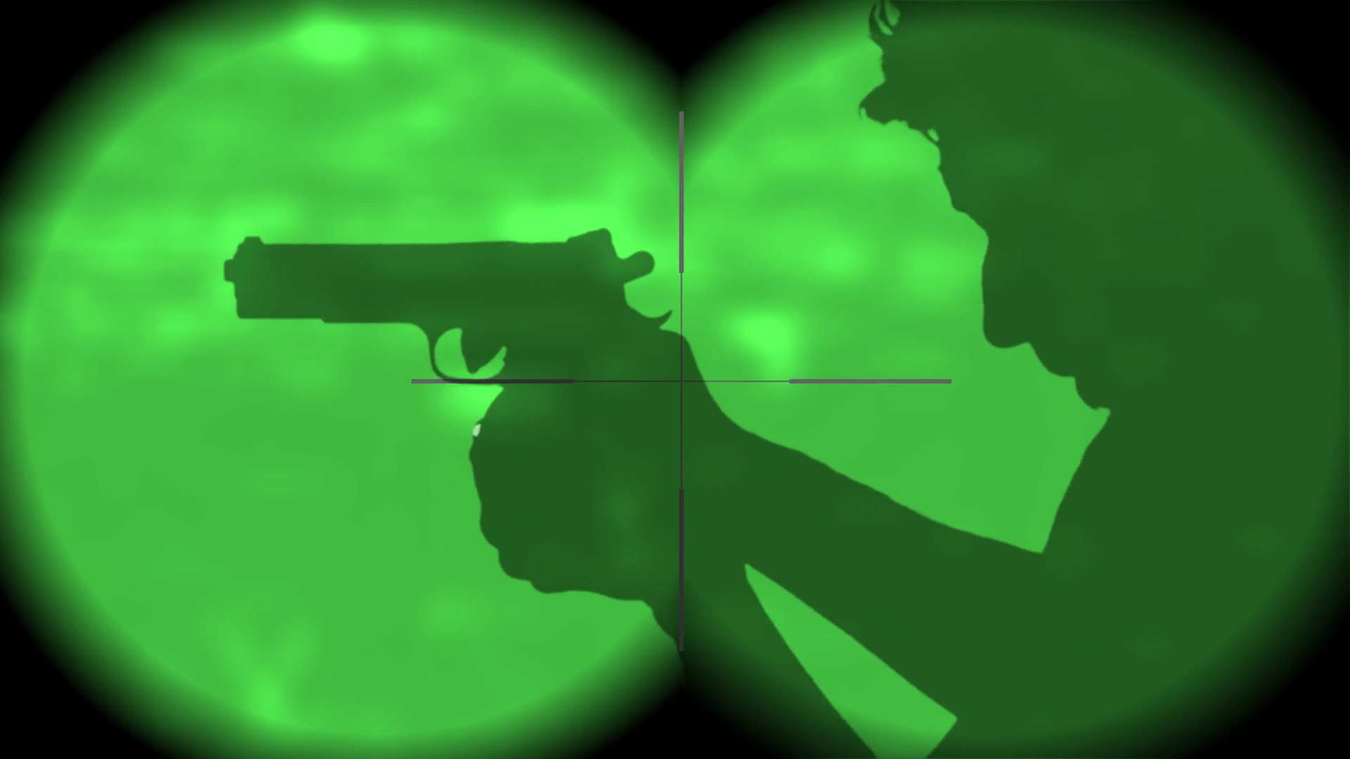 Night Vision Silhouette Of Man Holding Gun Stock Footage SBV-352230449 ...