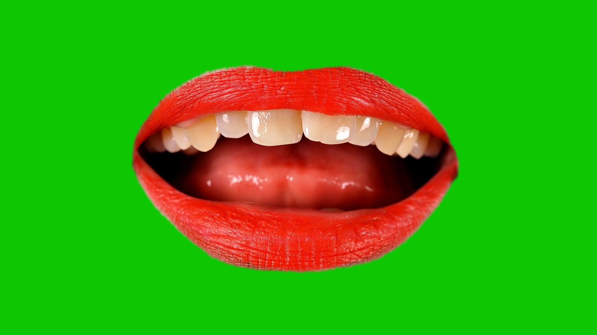 Happy Female Mouth Open Green Screen Lips Stock Footage SBV-352293263 ...