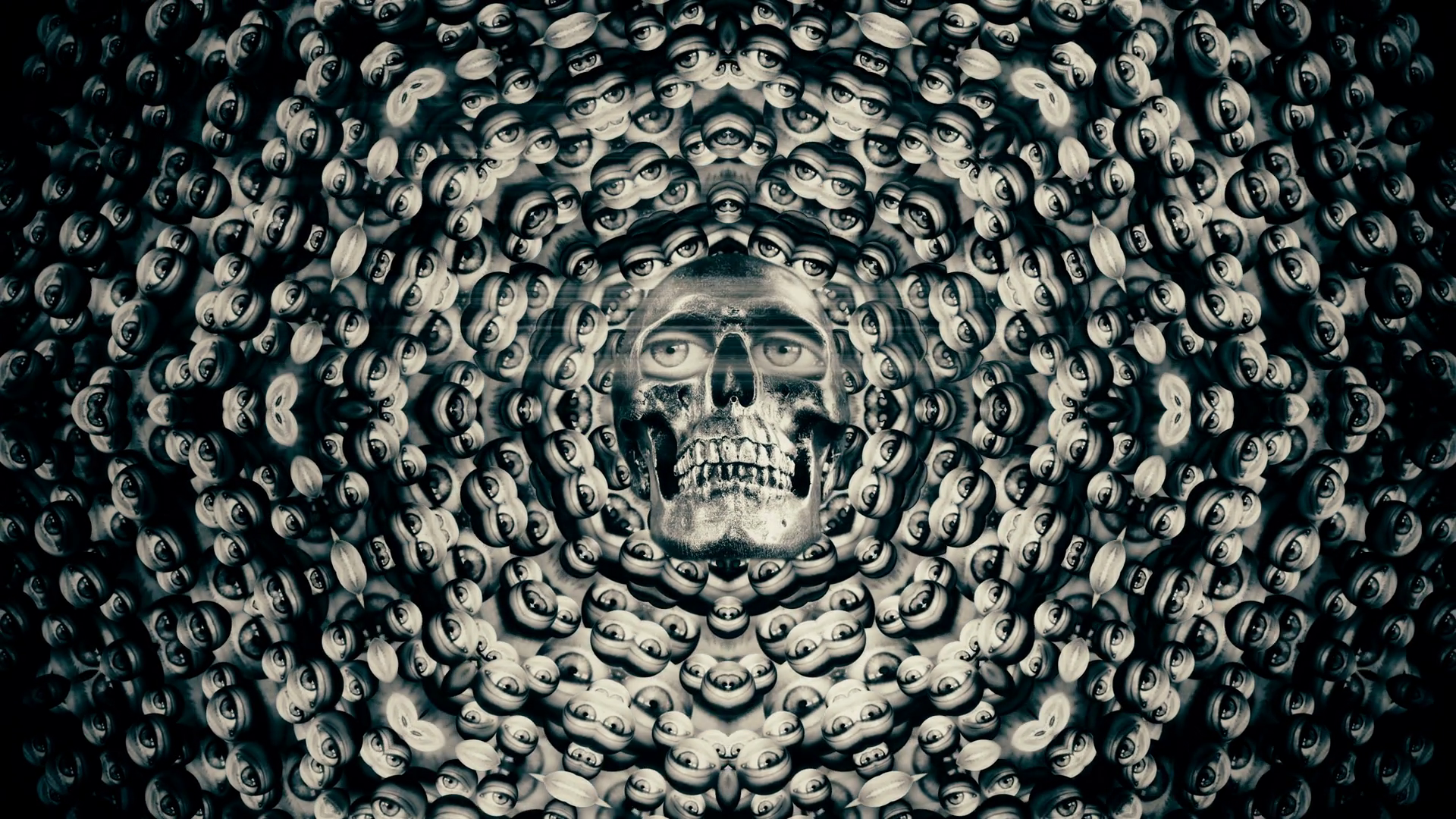 Mandala Of Death Watchful Skull Eyes Loop Stock Motion Graphics SBV ...