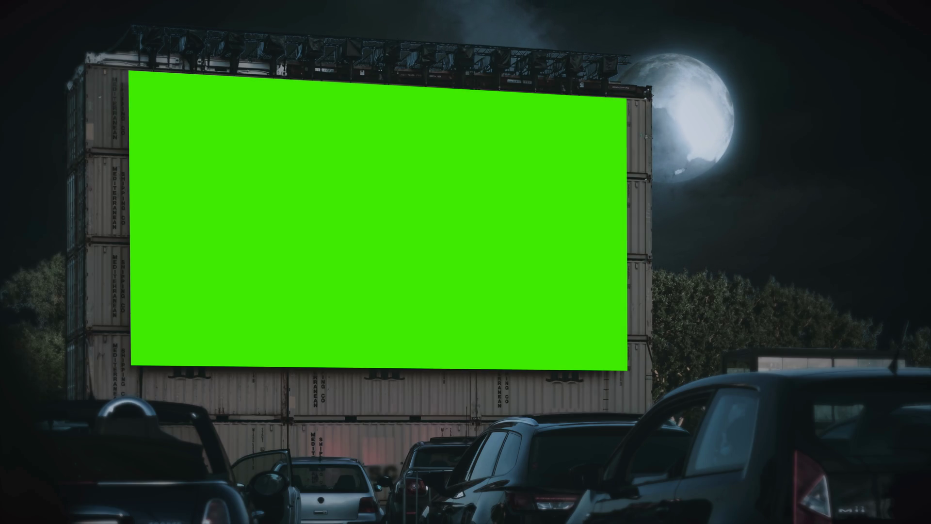 Moonlight Drive In Theater Green Screen Stock Footage SBV-352347386 ...