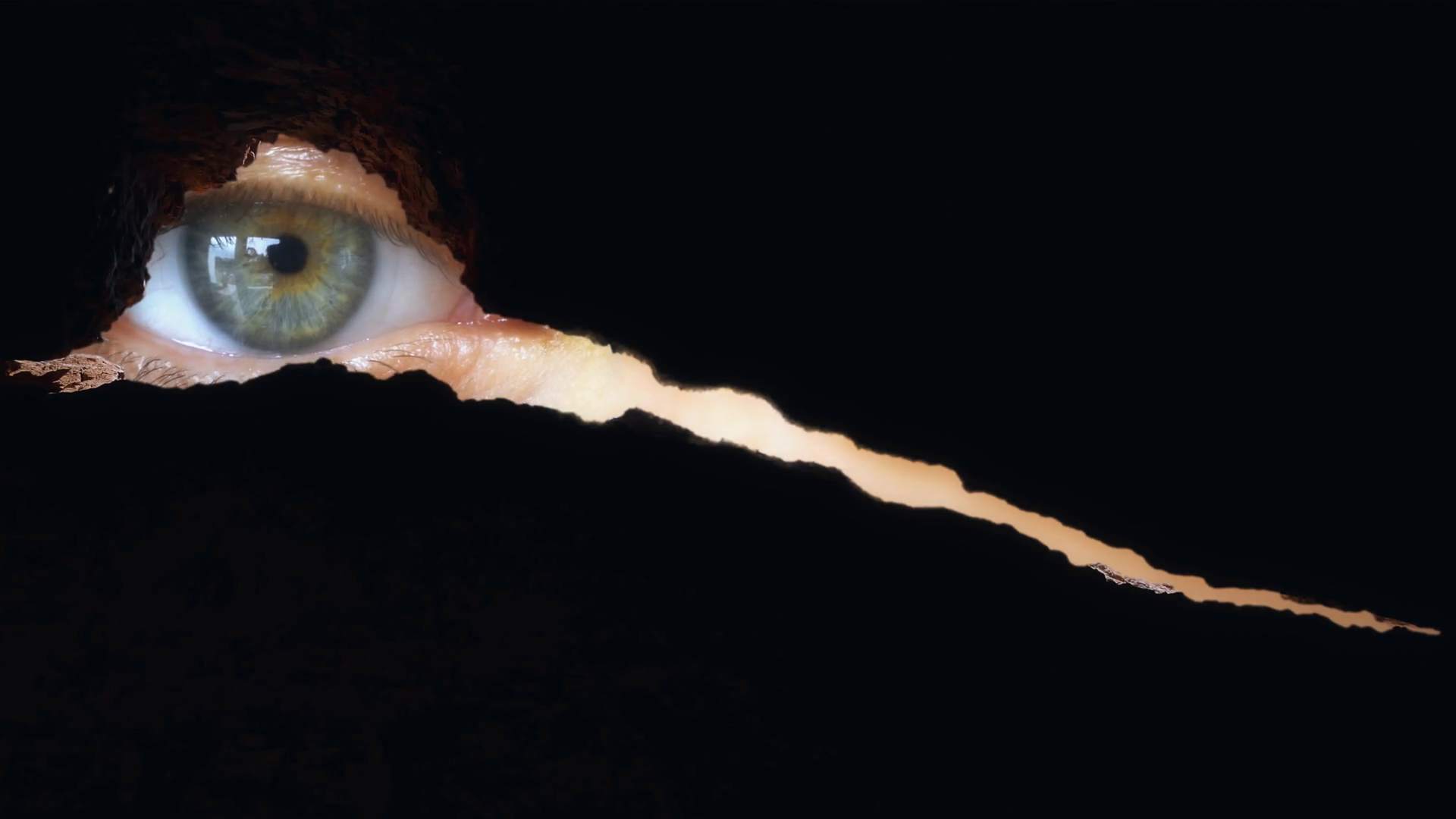 Eye Lurking Tiny Crack Zoom In Peeping Person Stock Footage SBV ...