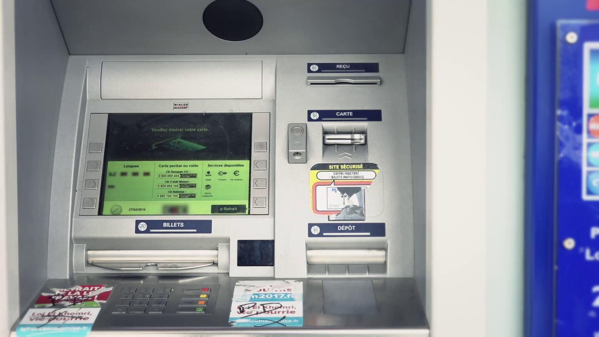 Outdoor Atm Bank Machine In Paris France Stock Footage SBV-352138380 ...