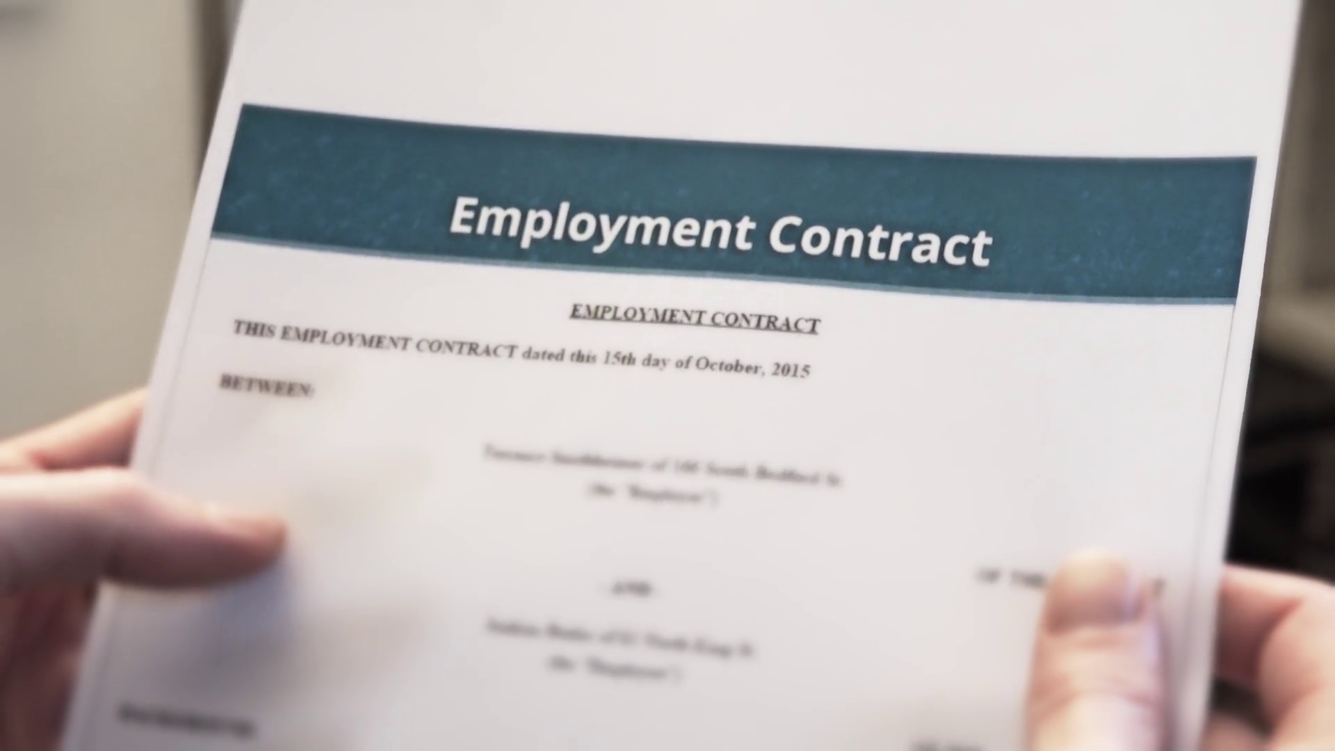 Hands On Employment Contract Reading Sign Stock Footage SBV-352057091 ...