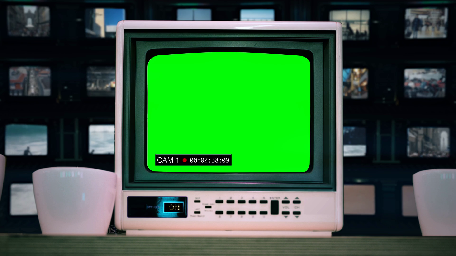 Cctv Monitor Green Screen Multiscreen Stock Footage SBV-352317760 ...