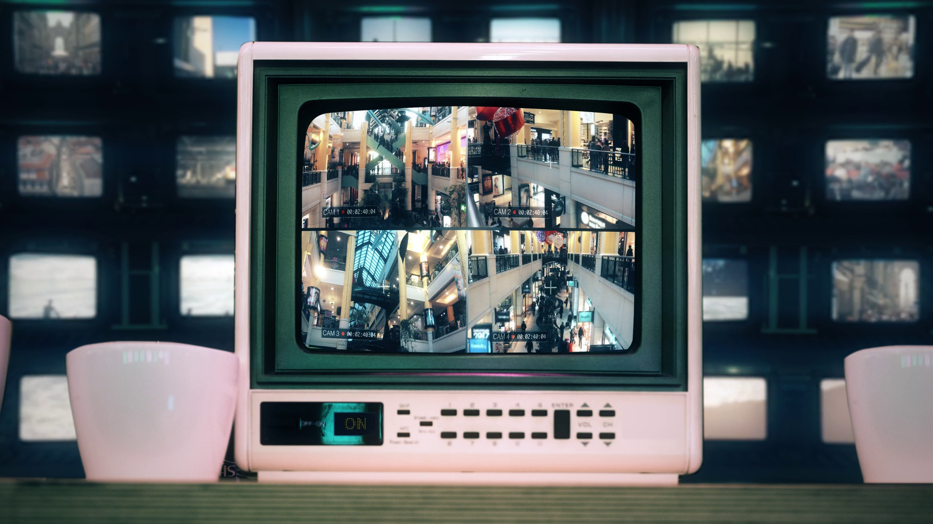Cctv Monitor Multiscreen Cameras Mall Stock Footage SBV-352317703 ...